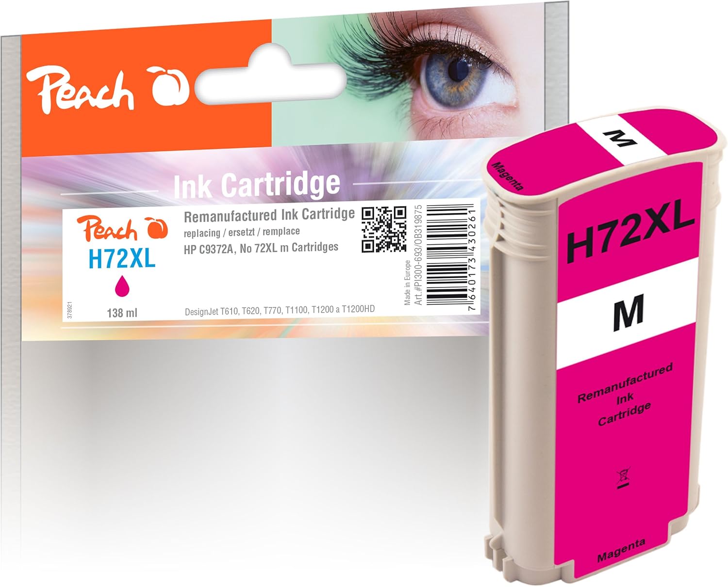 Amazon.com: Peach H72 Ink Cartridge XL Magenta Replaces HP No. 72XL M ...
