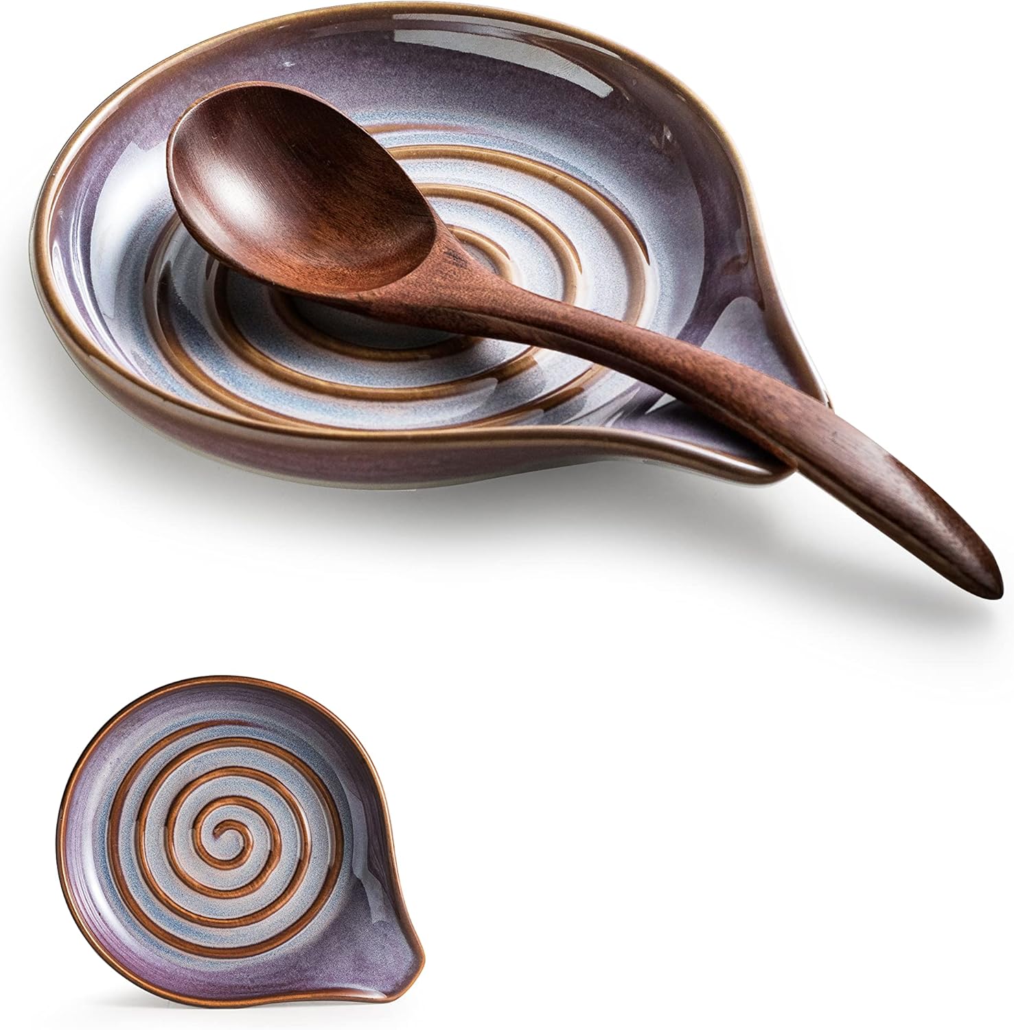 Amazon.com: Ceramic Spoon Rest with Deep Drip Tray, Spoon Holder for ...