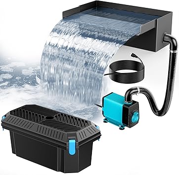 Amazon.com: POPOSOAP Pond Waterfall Box with Pond Filter Kit Built-in ...
