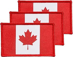 Amazon.com: 3Pcs Canada Canadian Flag Patch 2x3 Inch, Hook Loop ...