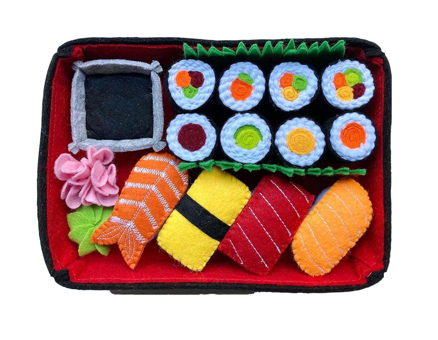 Amazon.com: Japanese Sushi Set/Handmade Felt Play Food for Kids Kitchen ...