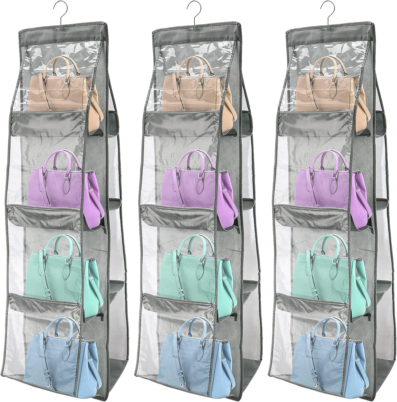 saijer Hanging Handbag Organizer, 3 PCS Handbag Storage Organiser ...