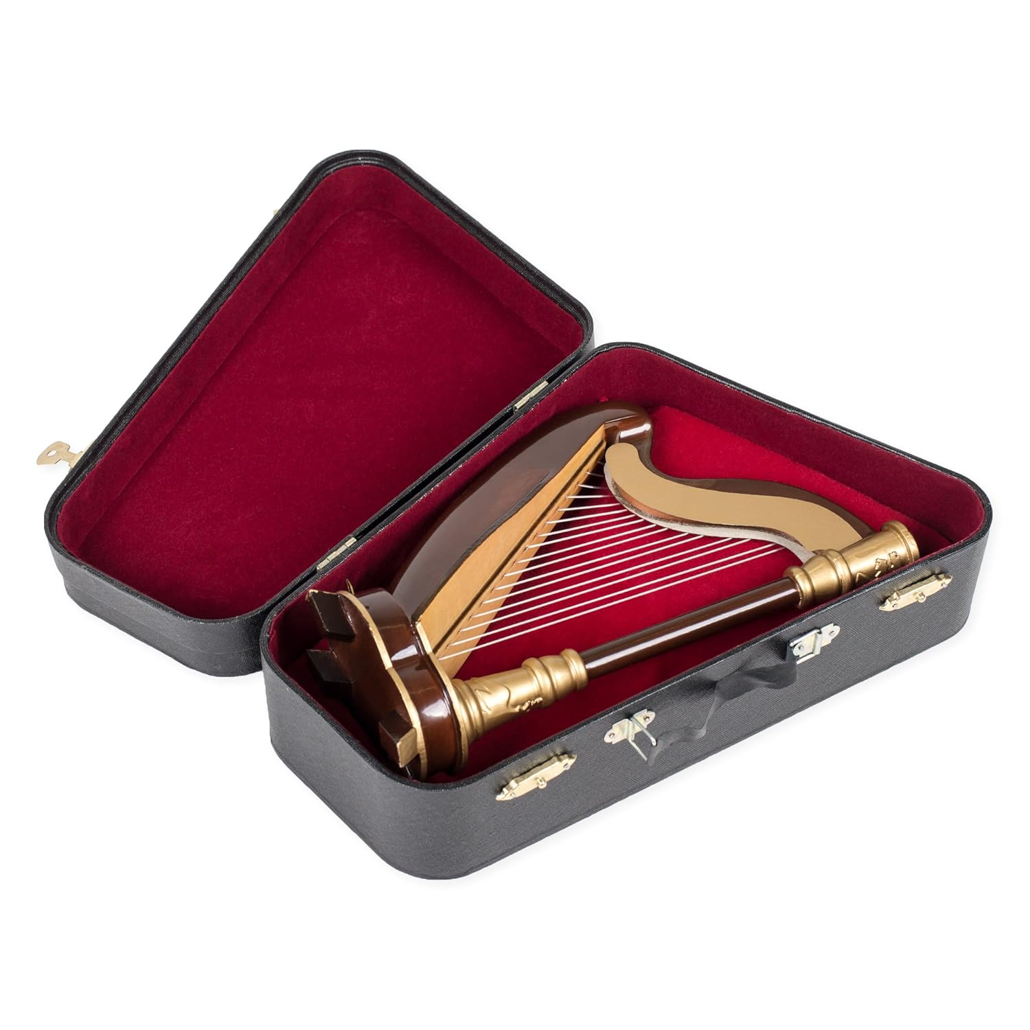 Broadway Gifts Sixteen String Harp with Case Musical Instrument Replica ...