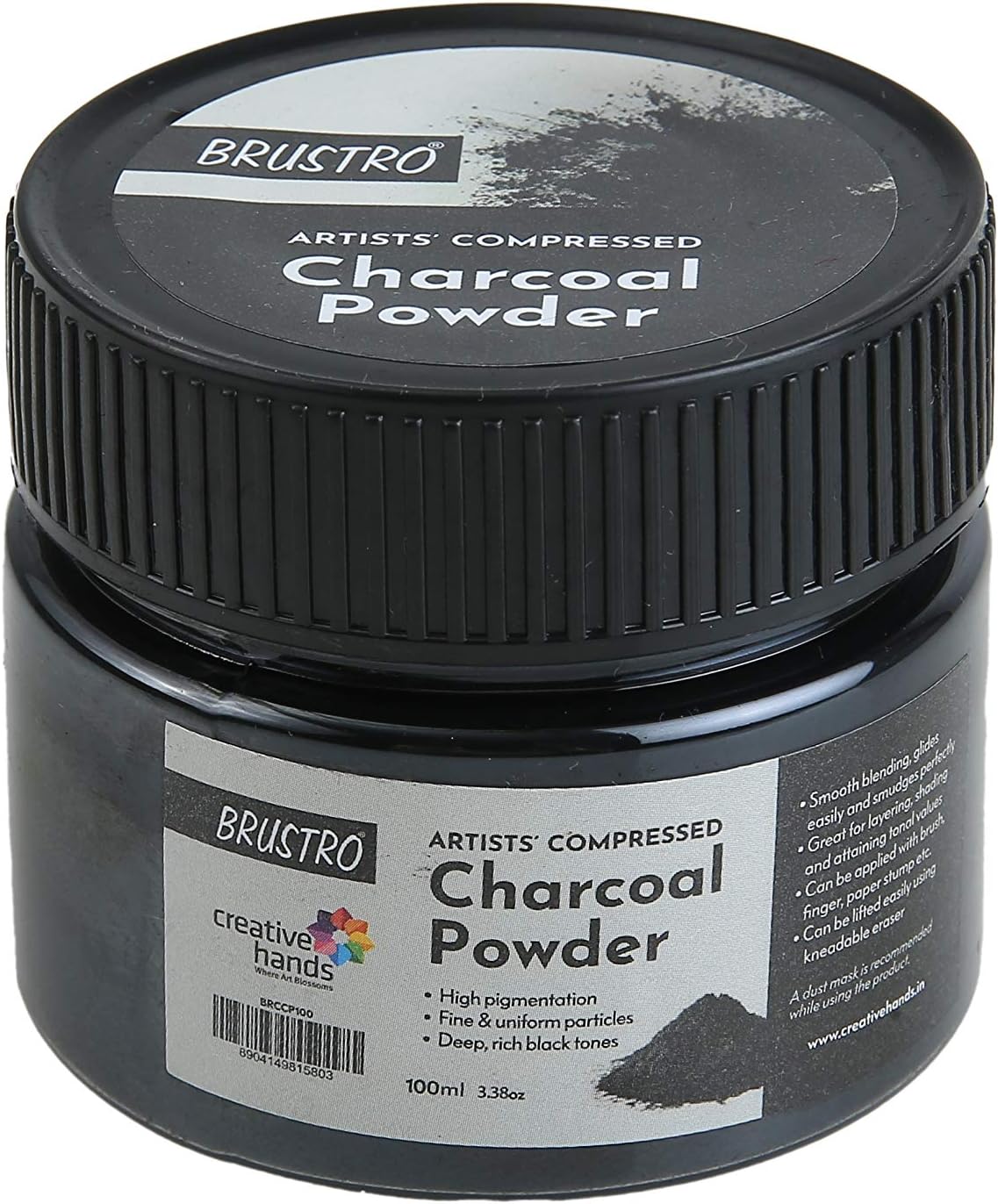 BRUSTRO Artists Compressed Charcoal Powder 100 ml. | Richest Black Tone ...