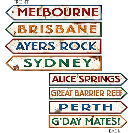 Amazon.com: PerKoop 16 Pieces Australian Outback Road Sign Cutouts ...