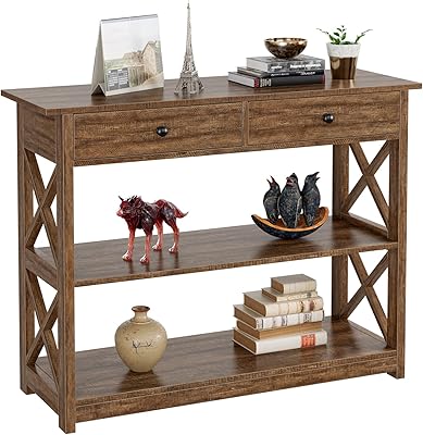 Amazon.com: Yaheetech 3 Tier Console Table with 3 Storage Shelves ...