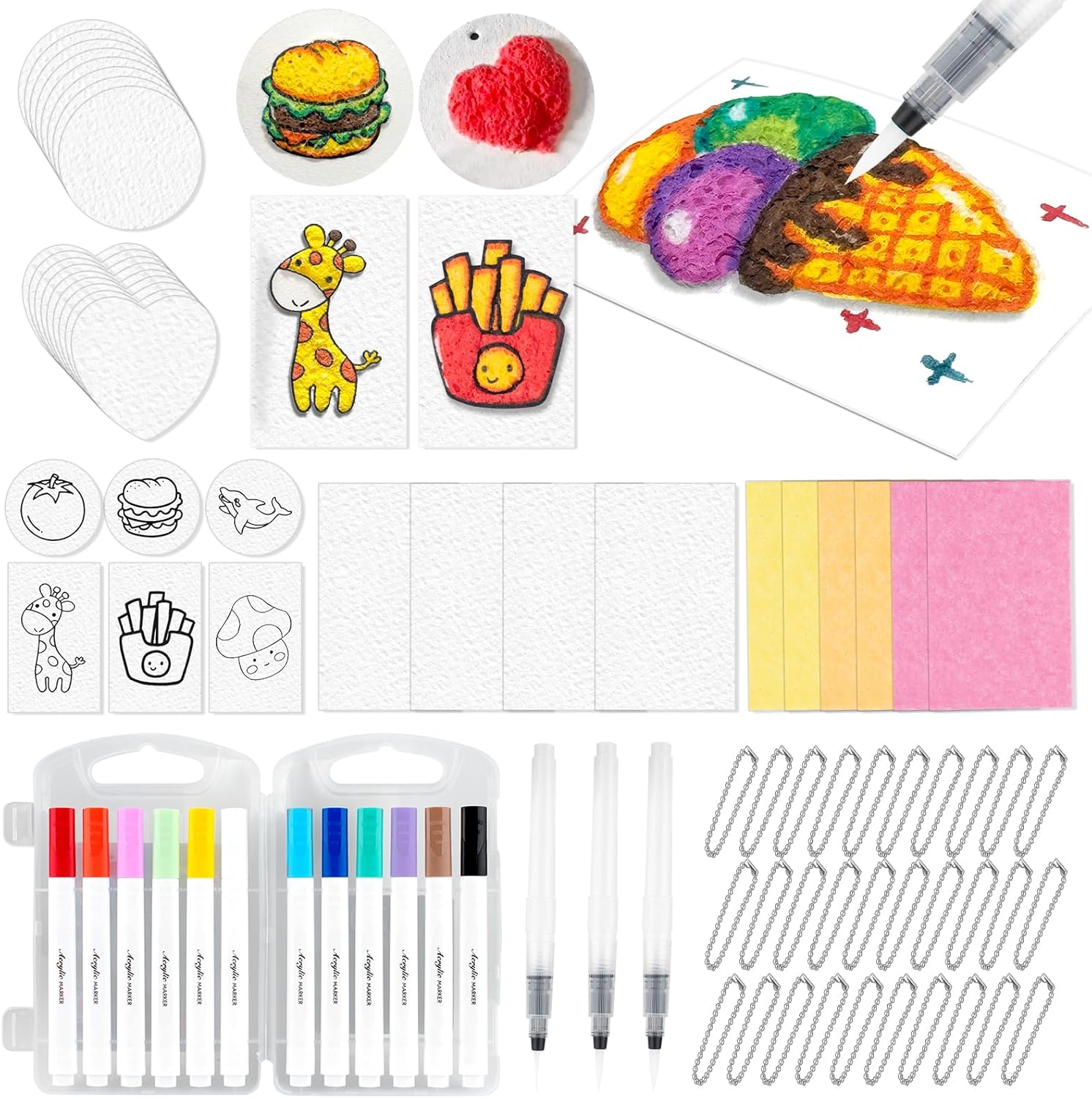 Amazon.com: 74 Pcs Magic Foam Texture Painting Kit, 3D Magic Puffy ...
