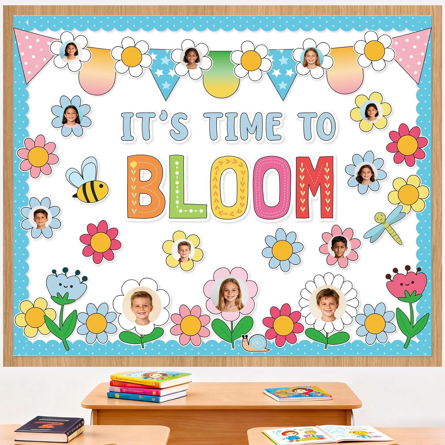 Amazon.com: Spring Floral Bulletin Board Decorations for Classroom -It ...