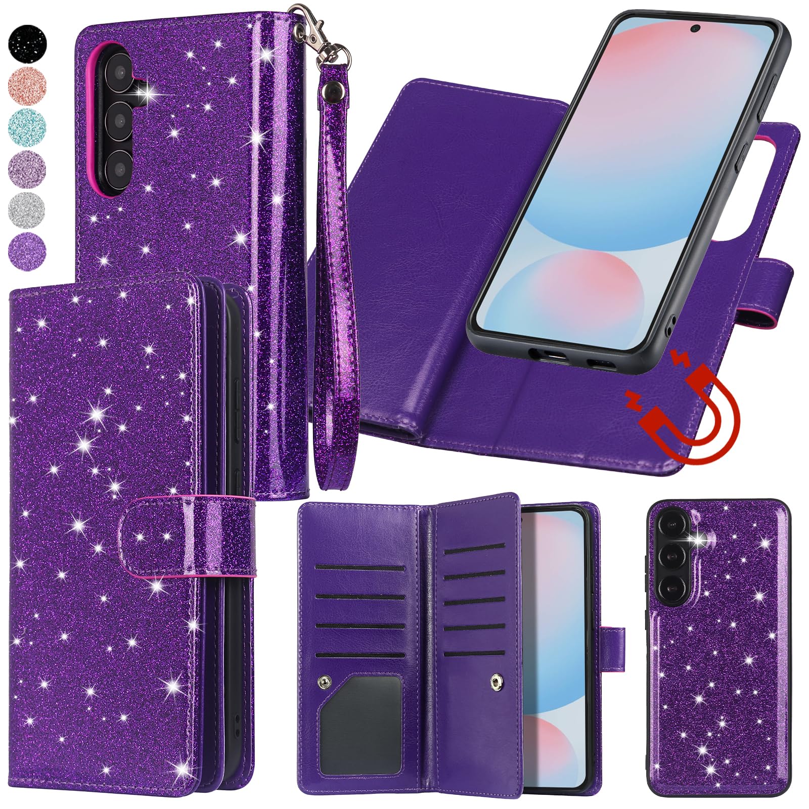 Amazon.com: Varikke Compatible with Samsung Galaxy S24 FE Wallet Case with RFID Blocking Card ...