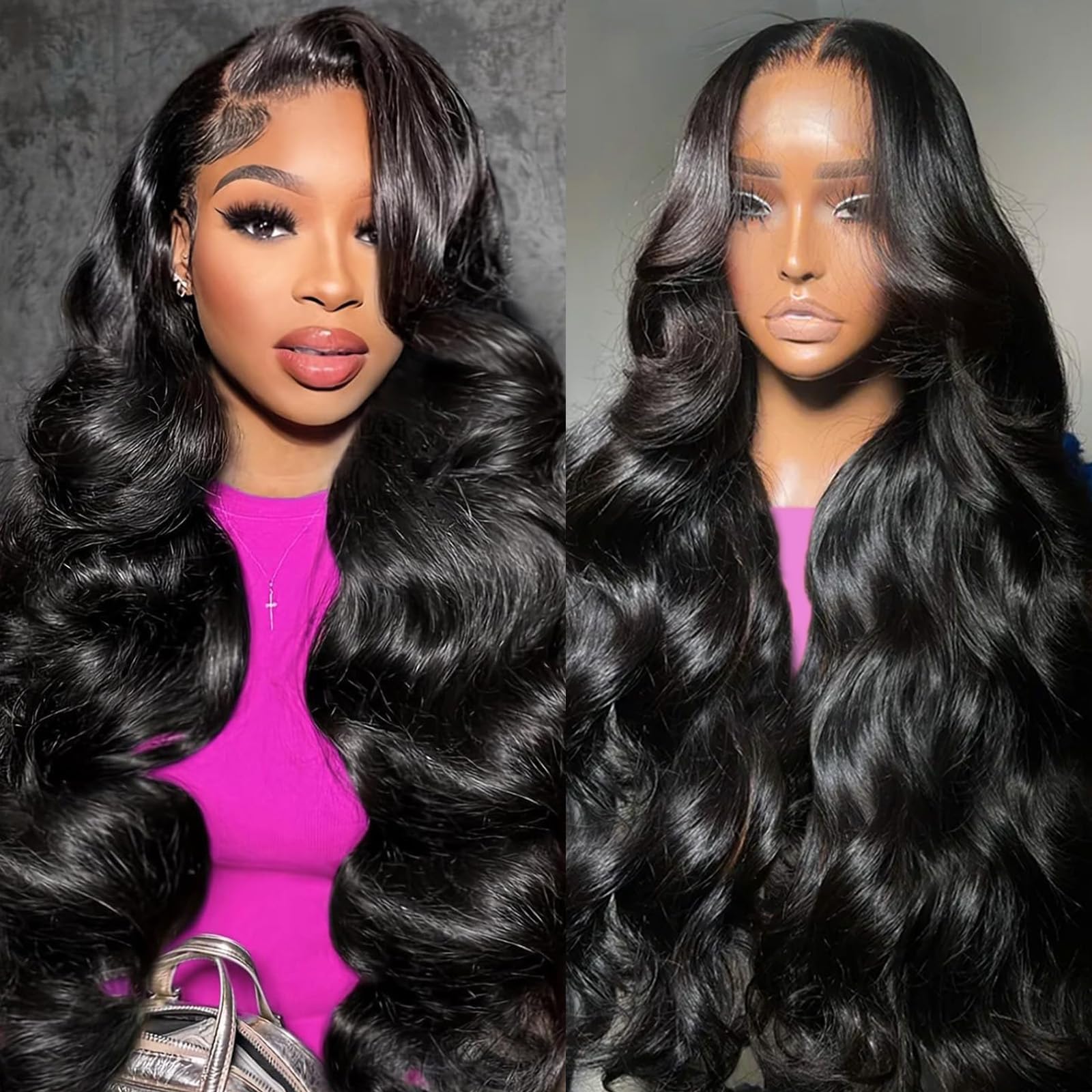 Amazon.com : Leximi 30 Inch 13x6 Body Wave Frontal Wigs Human Hair Pre ...
