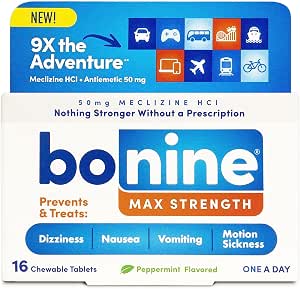Amazon.com: Bonine MAX Chewable for Motion Sickness Relief - with ...