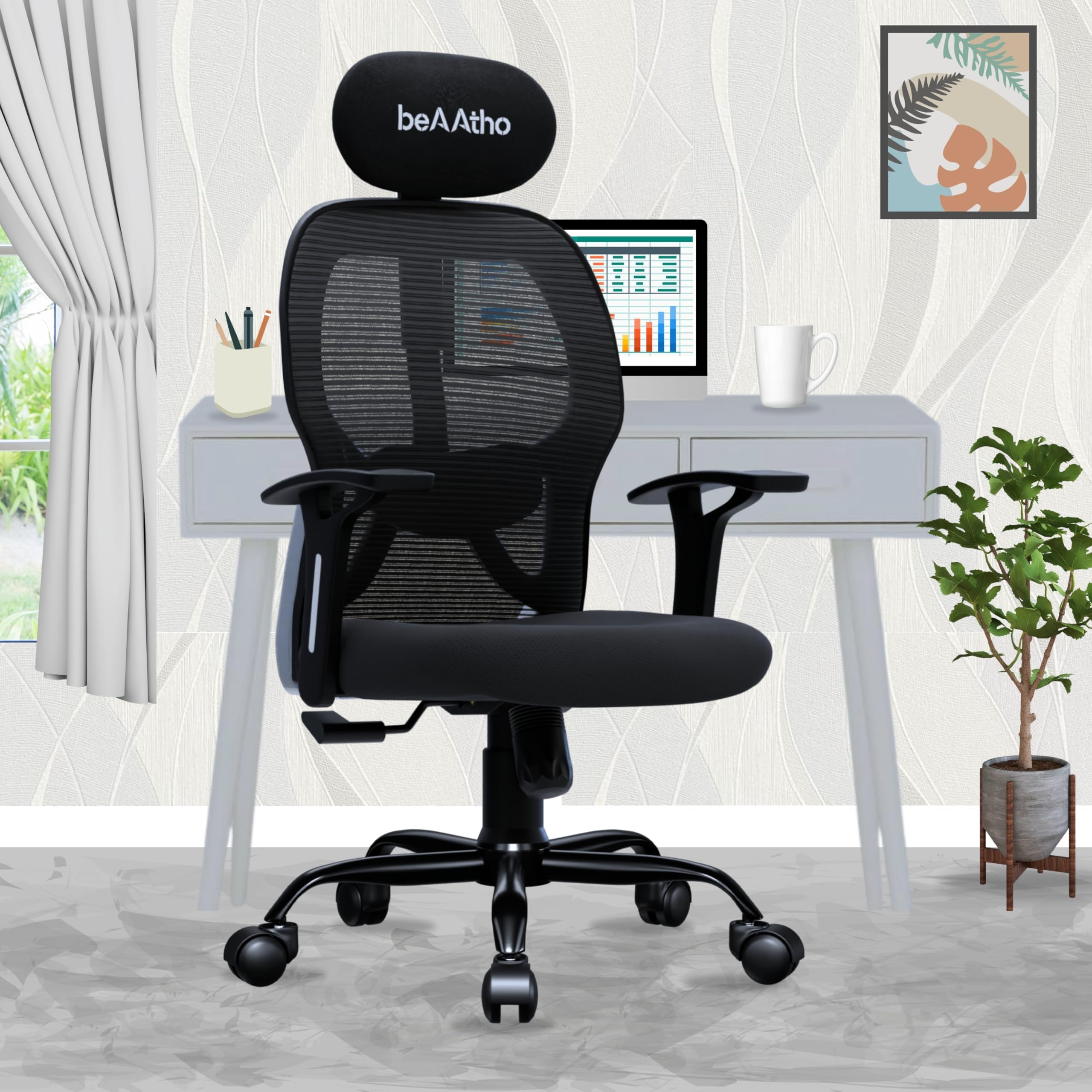 GODREJ INTERIO Elite Premium Leatherette Ergonomic Office Chair for ...