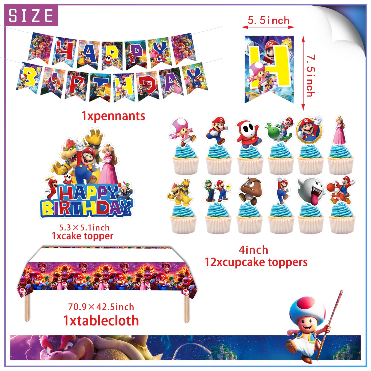 Snapklik.com : Mario Birthday Party Supplies,Mario Party Decorations ...