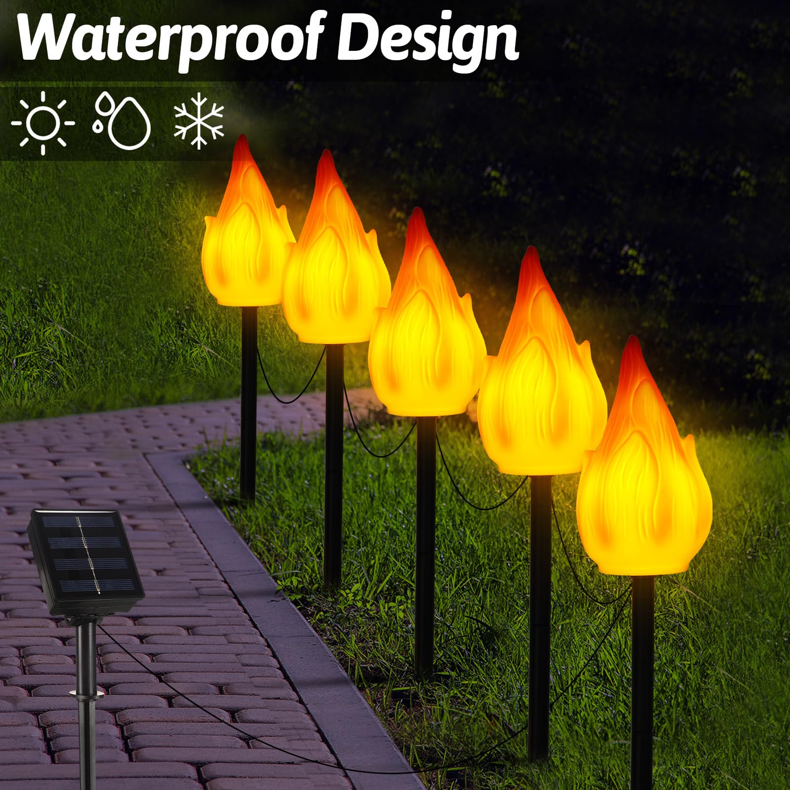 Snapklik.com : 10 Pack Solar Flame Light Outdoor Solar Torch Lights ...