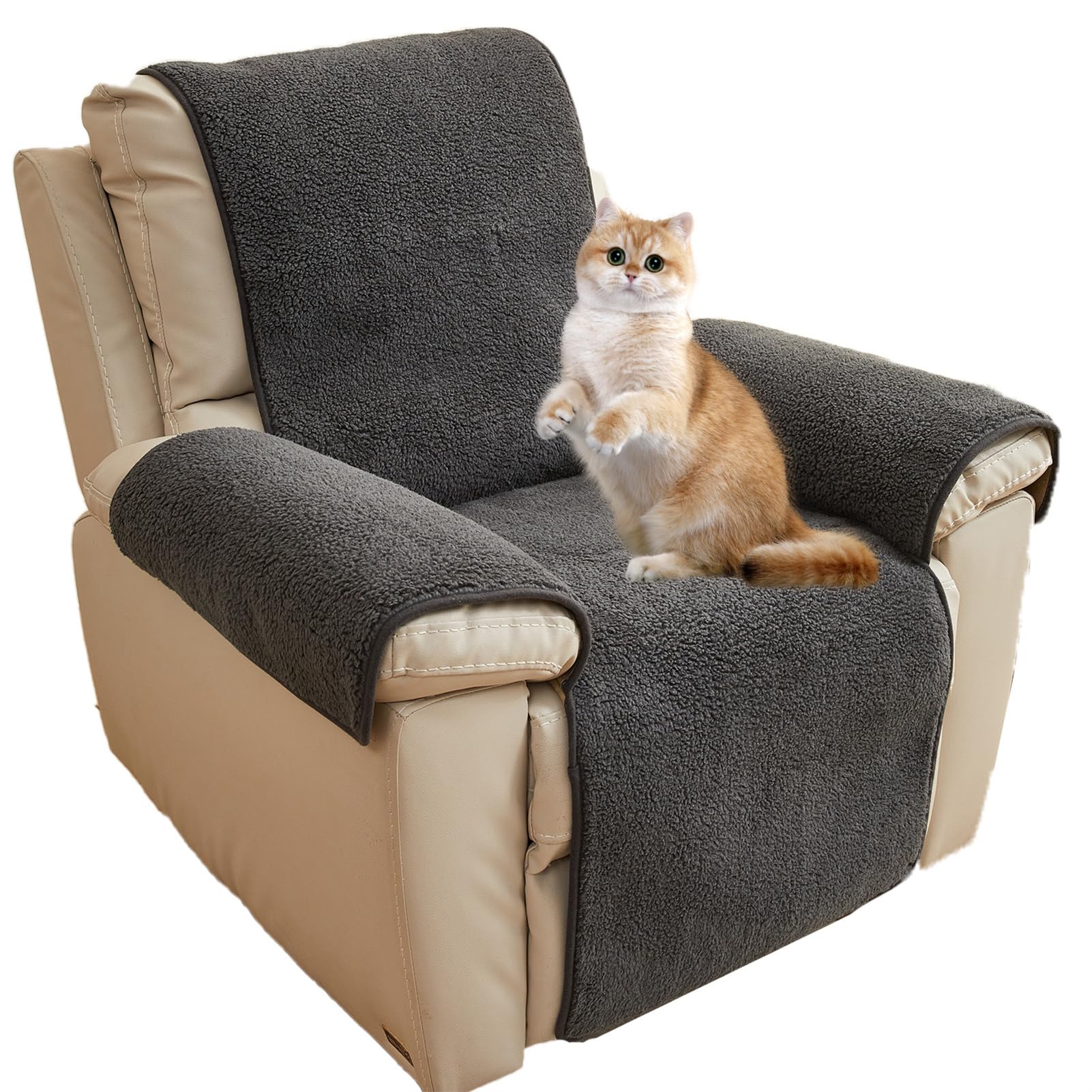 Amazon.com: ZGDDPZA Recliner Chair Cover, 1 Piece Thickened Flannel ...