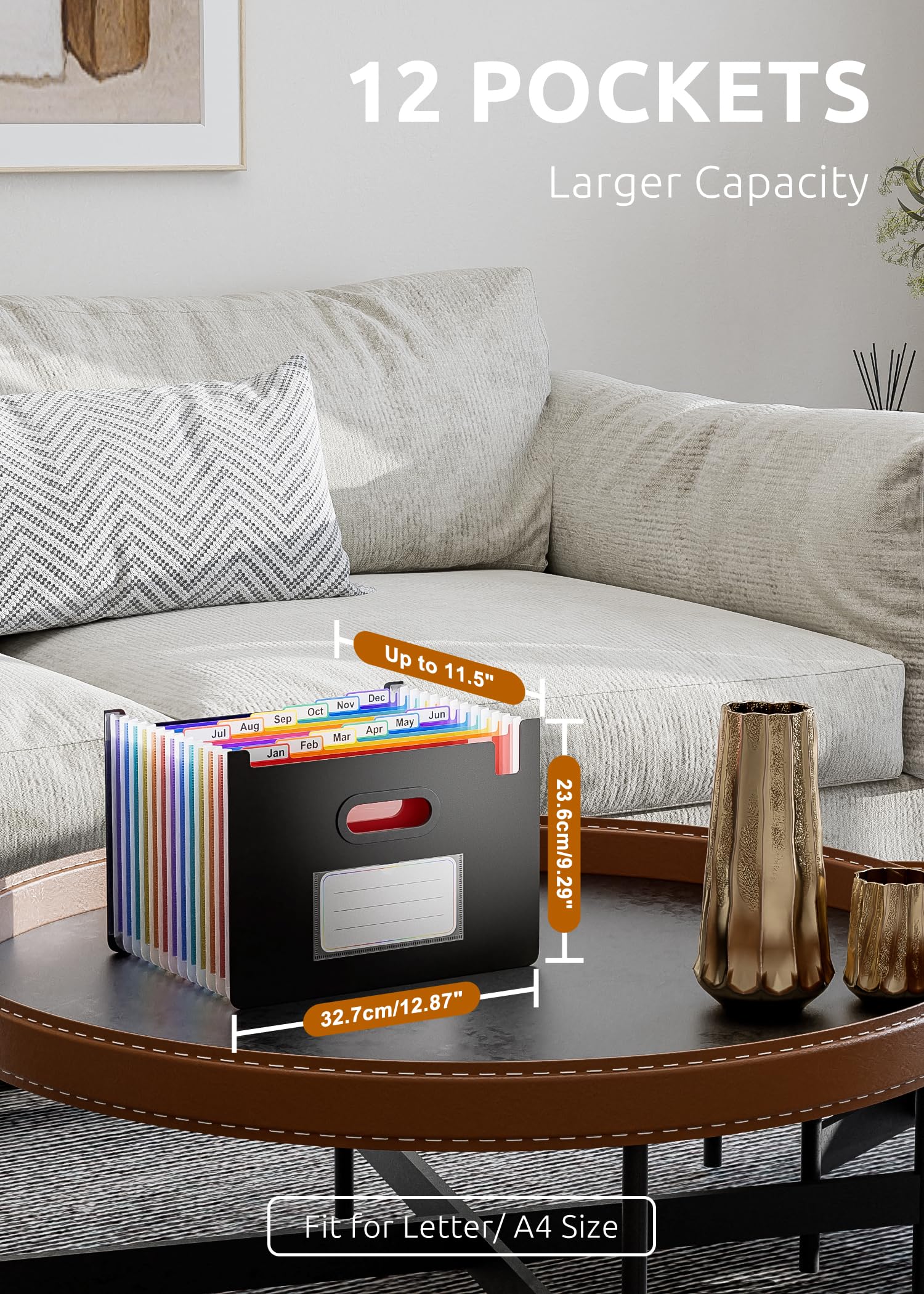 Snapklik.com : ThinkTex 12 Pockets Accordion File Organizer, Upright ...