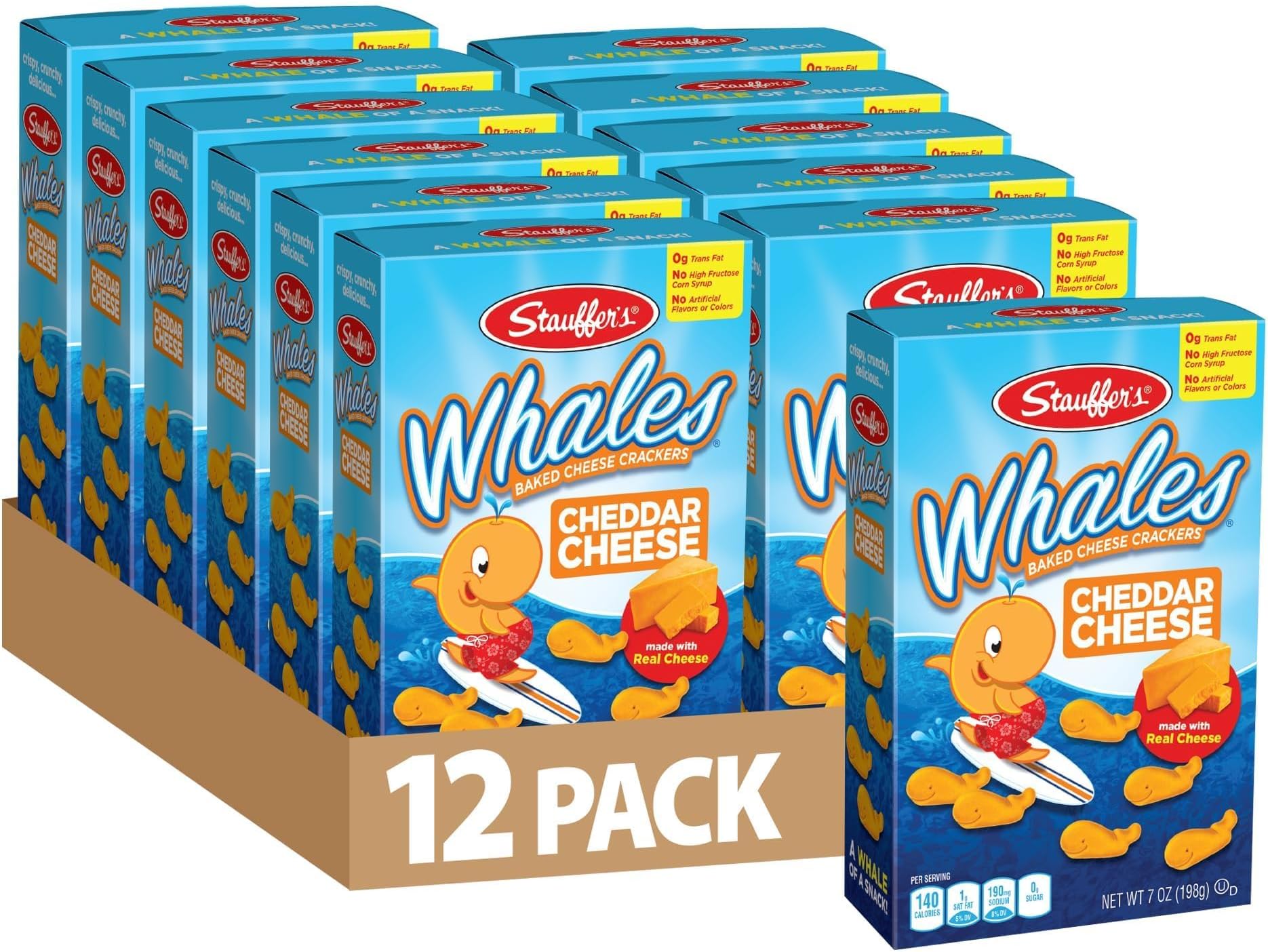 Amazon.com: STAUFFERS WHALES Baked Cheddar Crackers - 12 Count, 7oz ...