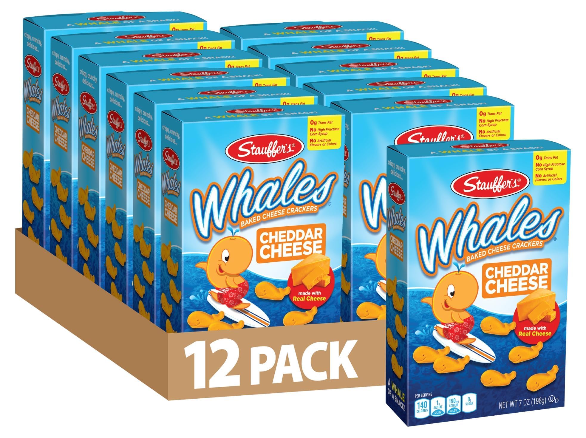 Amazon.com: STAUFFERS WHALES Baked Cheddar Crackers - 12 Count, 7oz ...