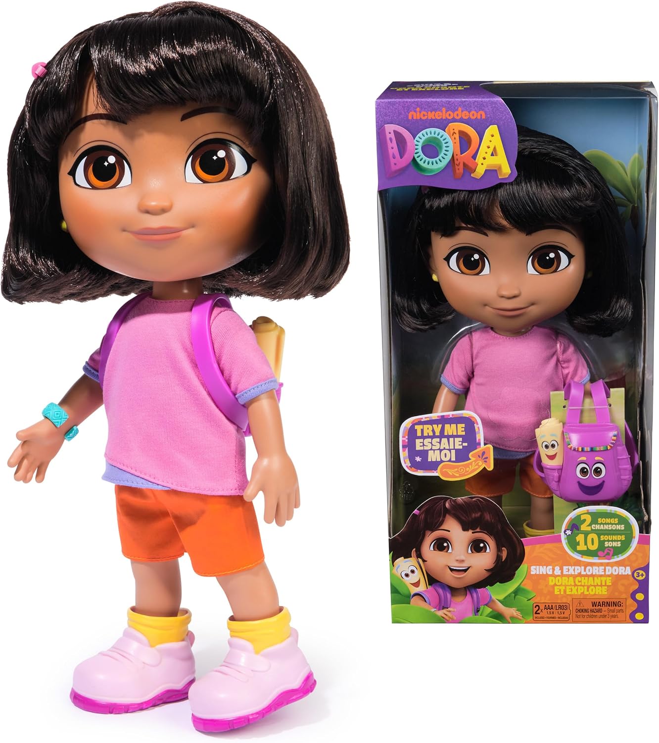 Amazon.com: Dora, Sing & Explore Dora Doll with Music, Sound Effects ...