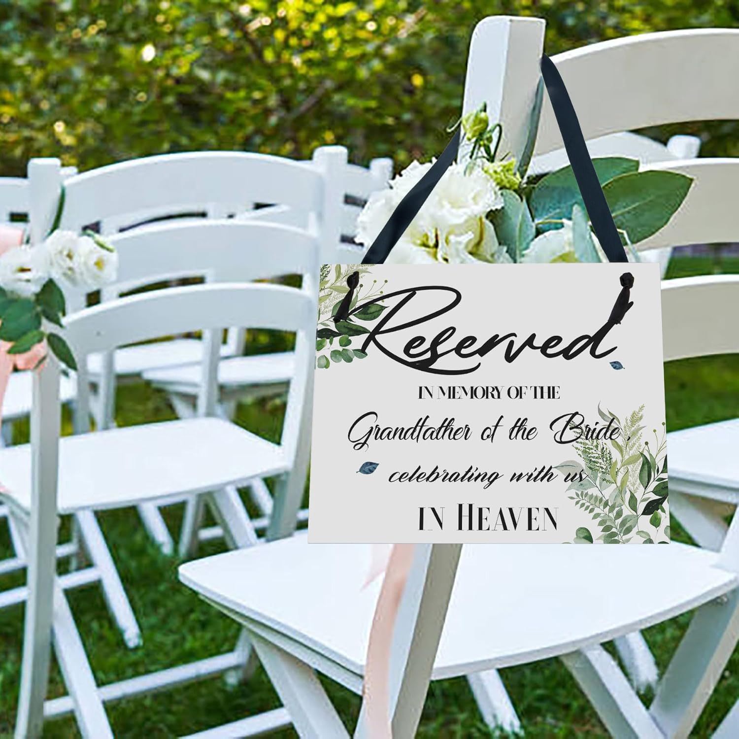 Amazon.com: Reserved Memorial Wedding Banner - In Loving Memory Wedding ...