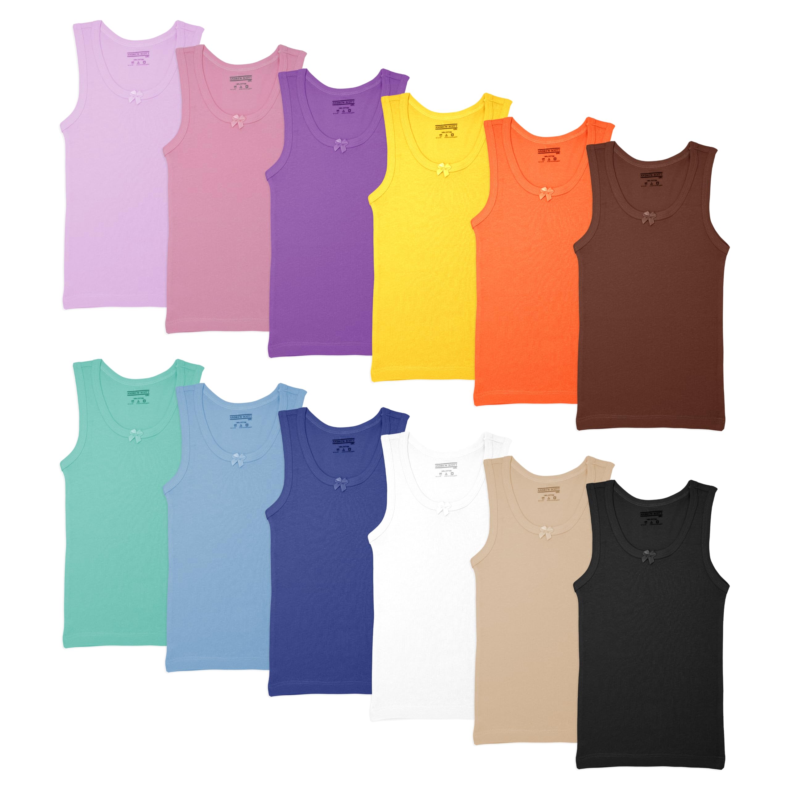Amazon.com: Andrew Scott Girls Camis & Tanks | Cotton Tank Top Layering ...