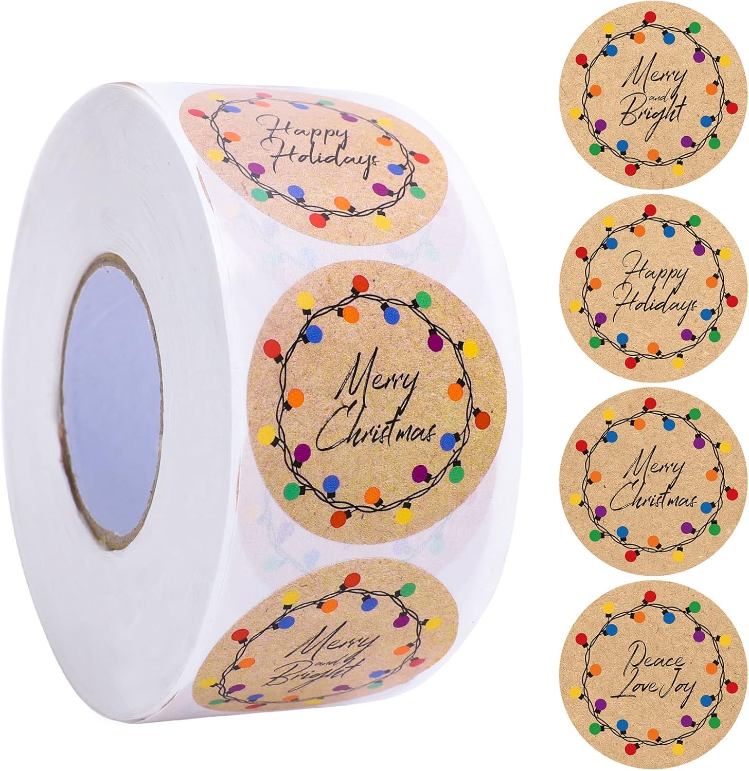 Amazon.com: Whaline 1000Pcs Christmas Stickers 1.5Inch Vintage Kraft ...