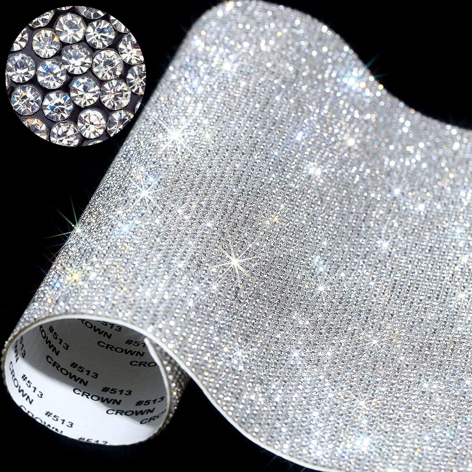 Amazon.com: Bling Crystal Rhinestone Sheet, Glitter Car Decoration Gem ...