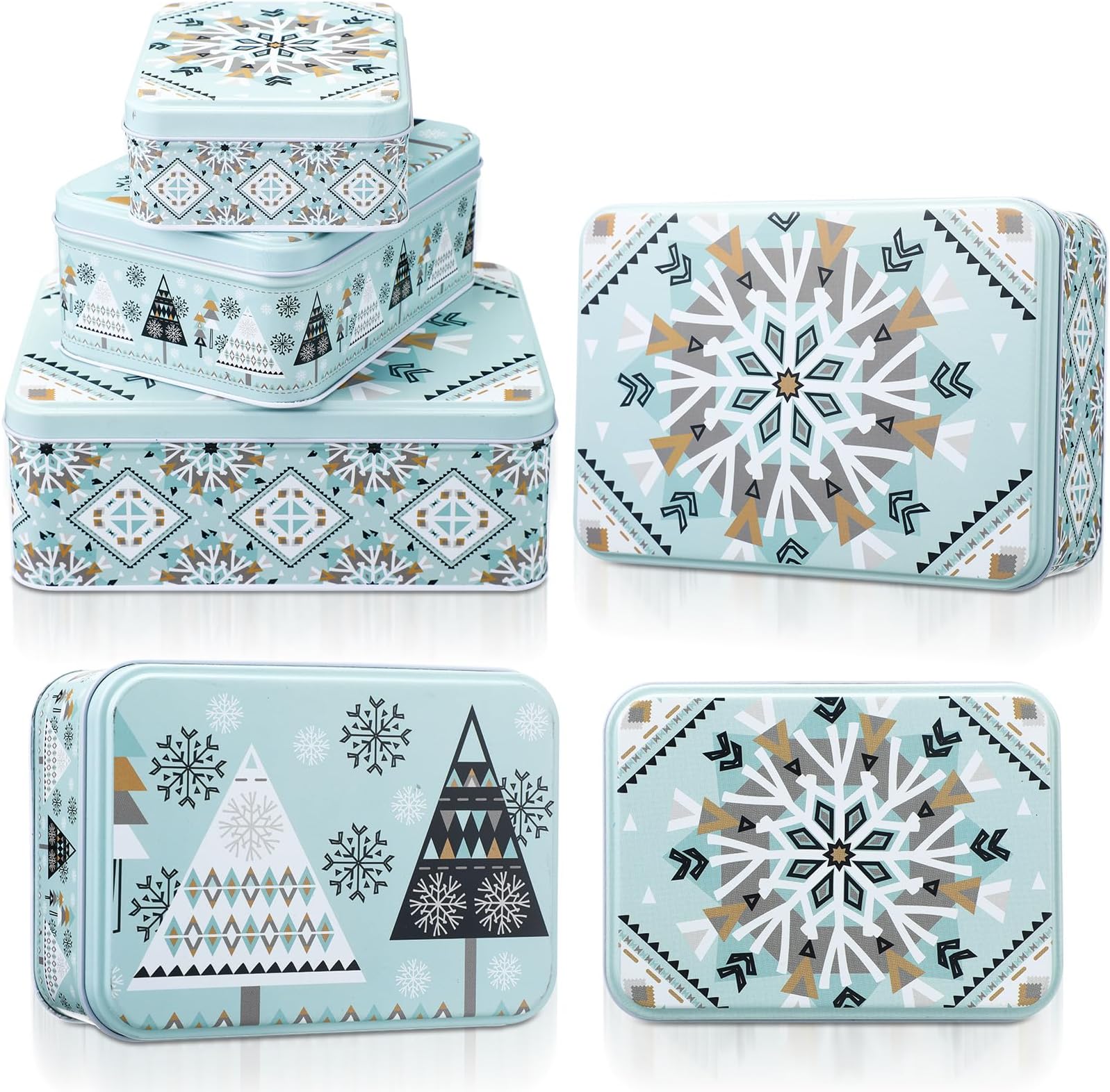 Amazon.com: Suttmin 3 Pcs Christmas Cookie Tins with Lids for Gift ...