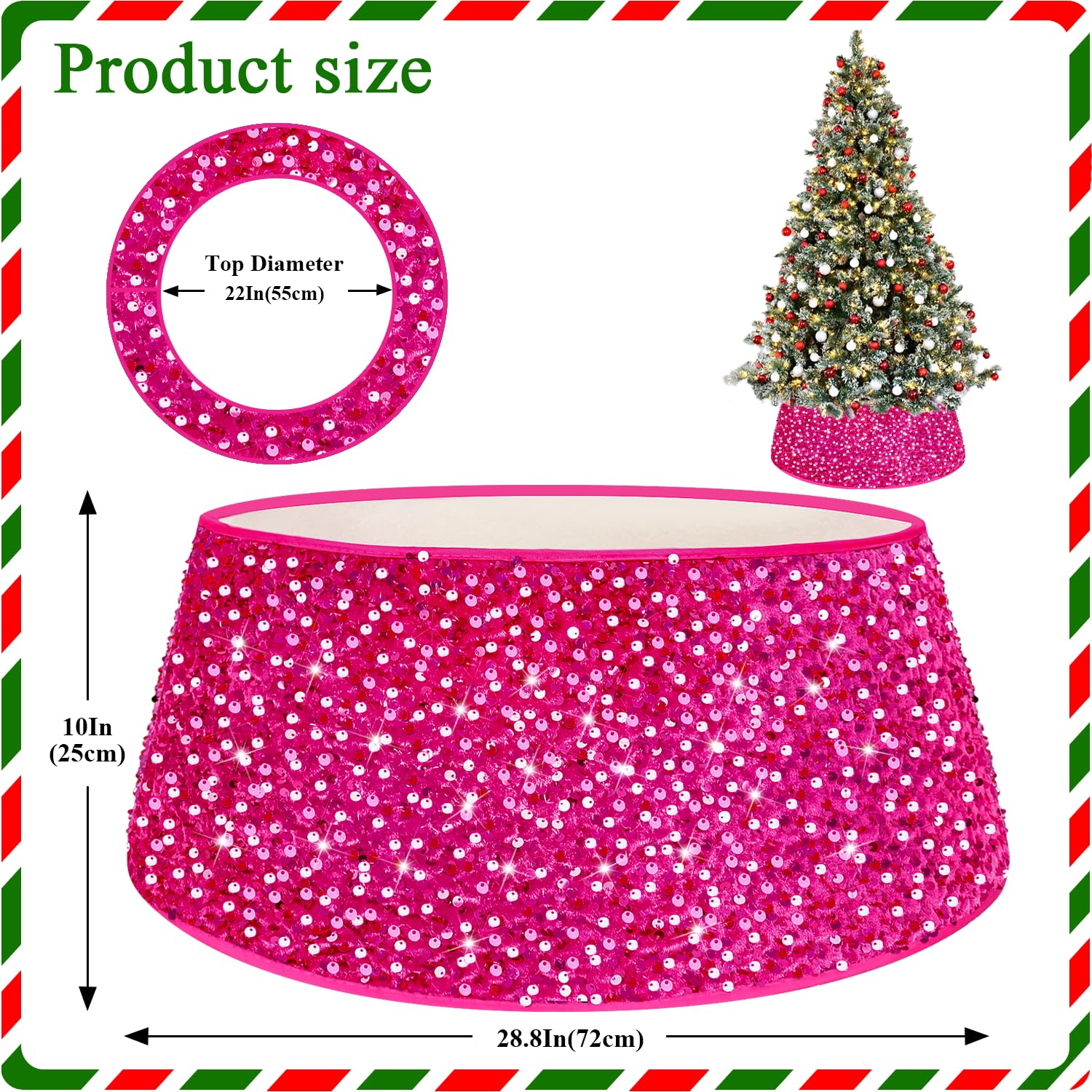 Snapklik.com : Hot Pink Tree Collar 28 Inch Glitter Christmas Trees ...