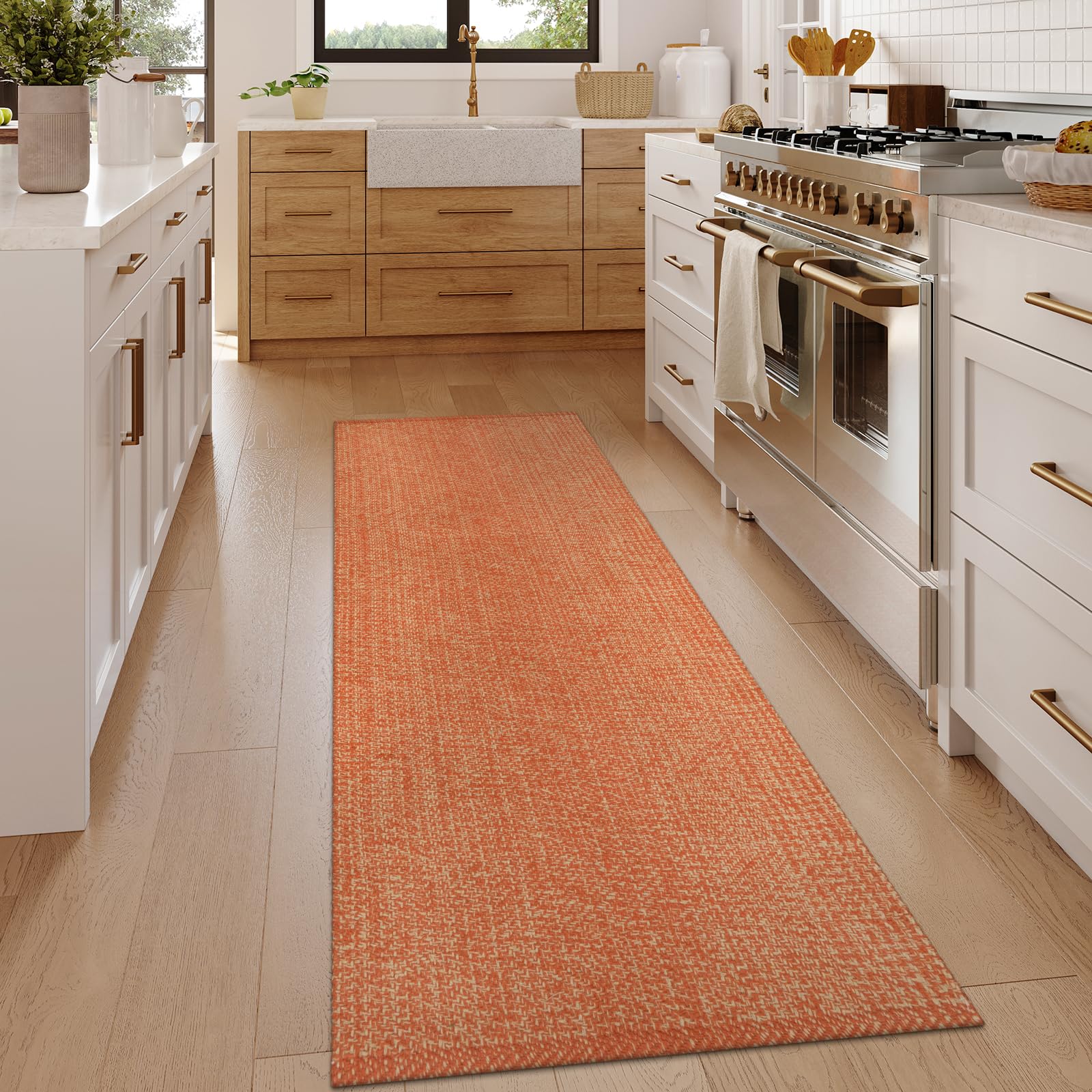 Amazon.com: LEEVAN Washable Runner Rug 2'x6', Terra Woven Hallway ...