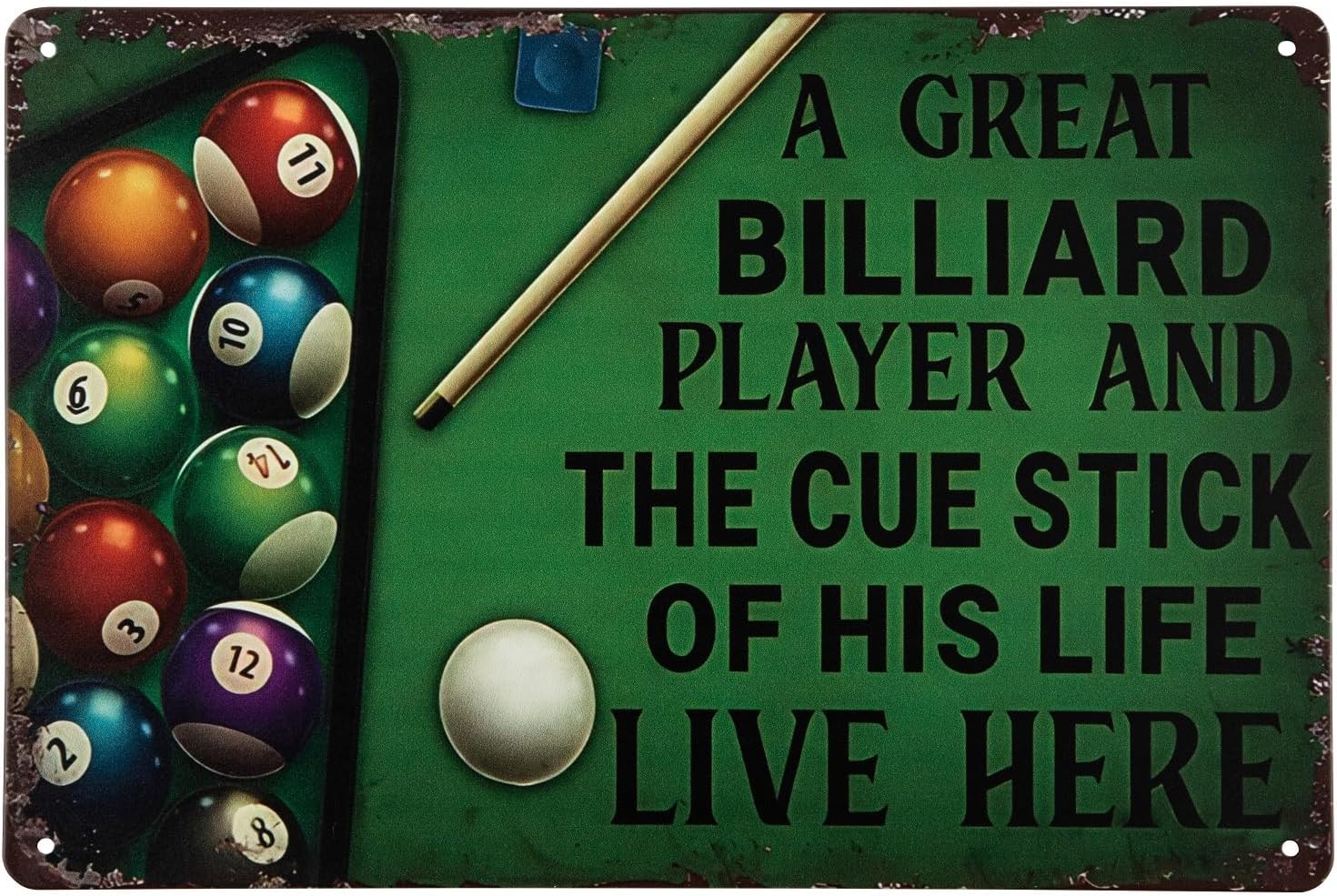 Amazon.com: ERLOOD Billiards Signage Tin Signs Billiard Room Decor ...