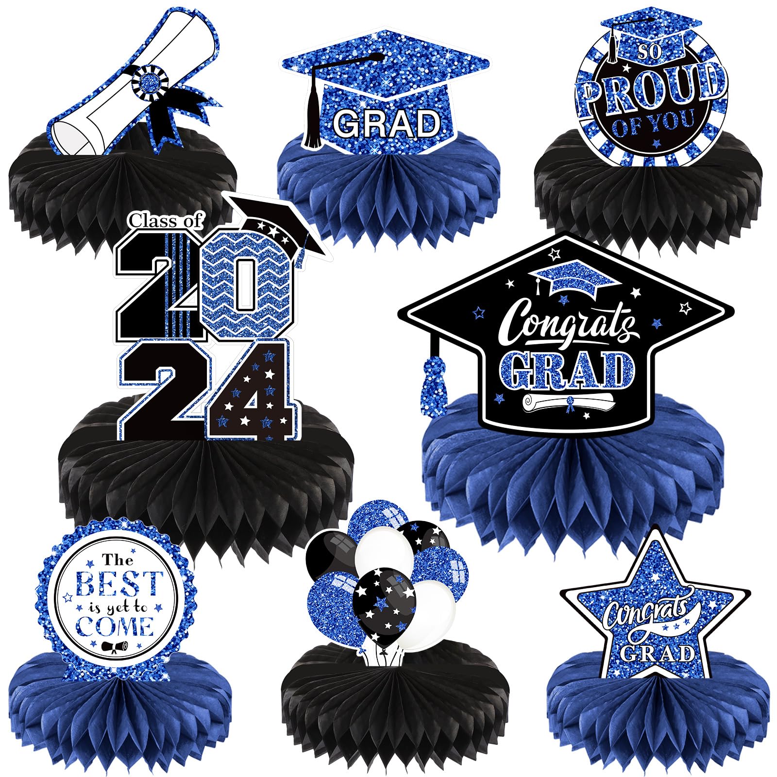 Yisong 8 Pcs Graduation Party Decorations Class of 2024 Congrats Grad ...