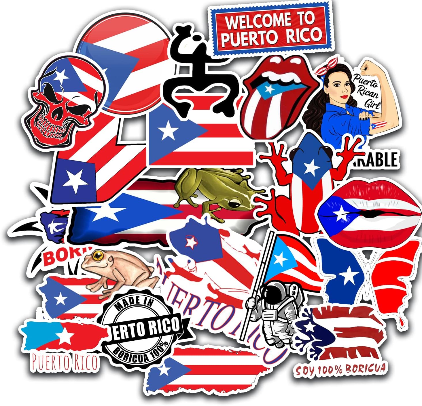 Amazon.com: Puerto Rico Stickers Pack, Perfect for Boricua, Flag ...