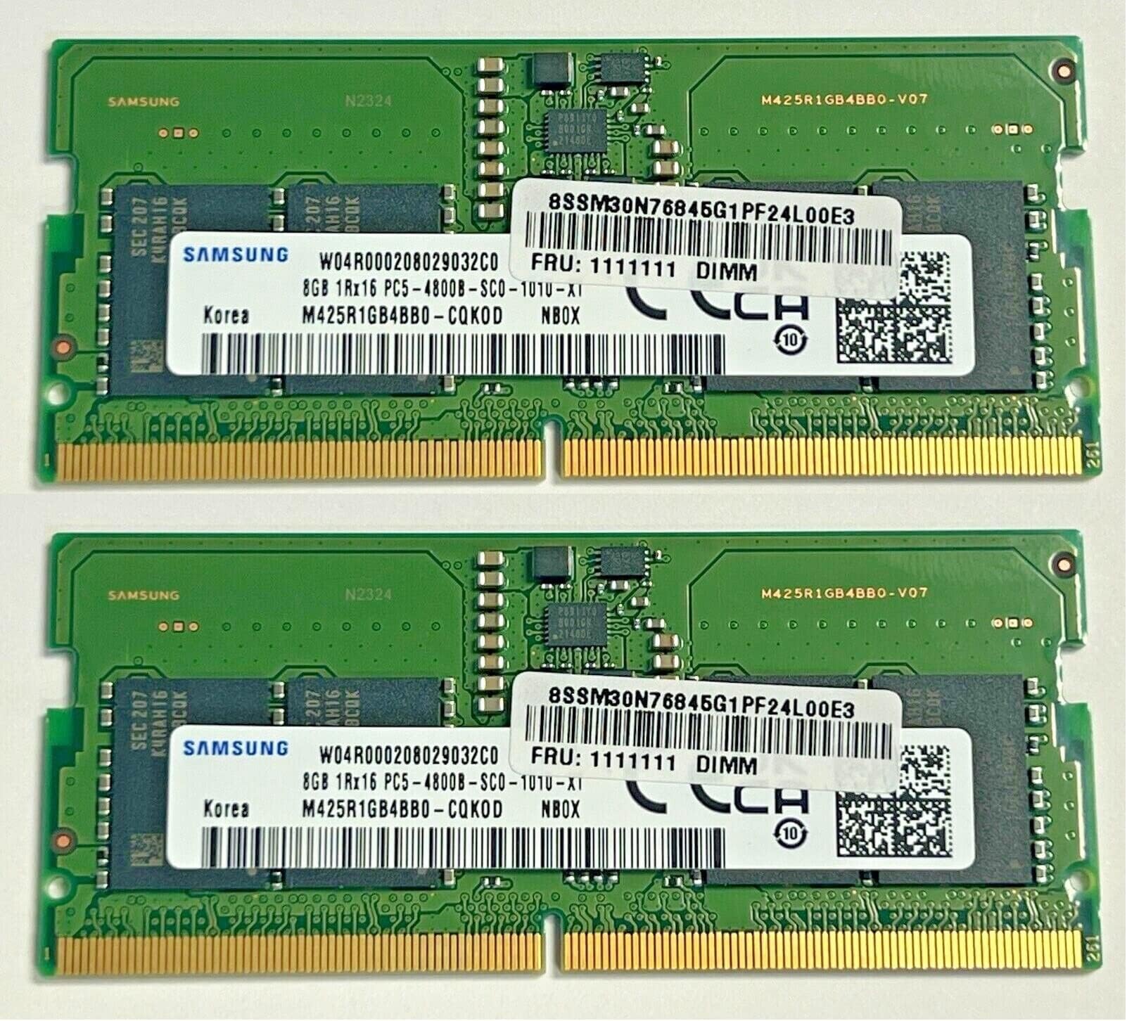 Samsung 8GB DDR5 5600MHz PC5-44800 CL46 SODIMM 1Rx16 Single Rank 1.1V ...