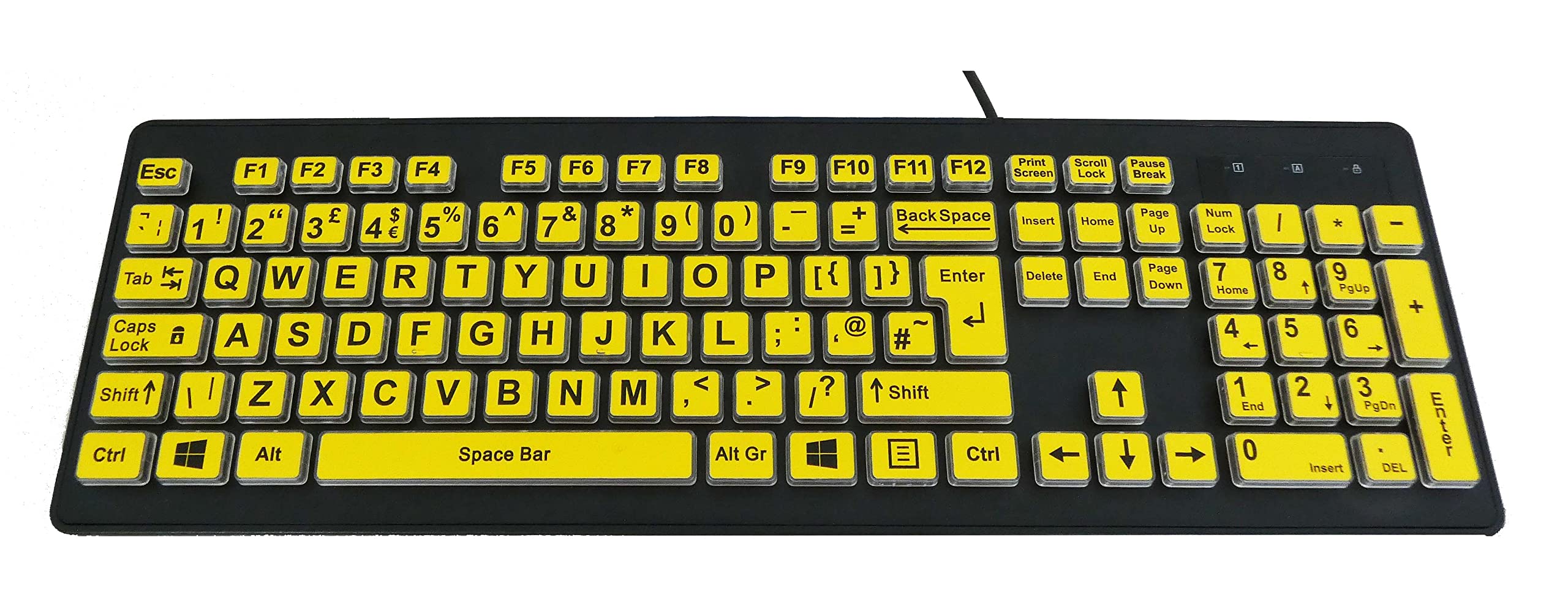 Accuratus Rainbow 2 - USB High Visibility Visual Impairment Keyboard ...