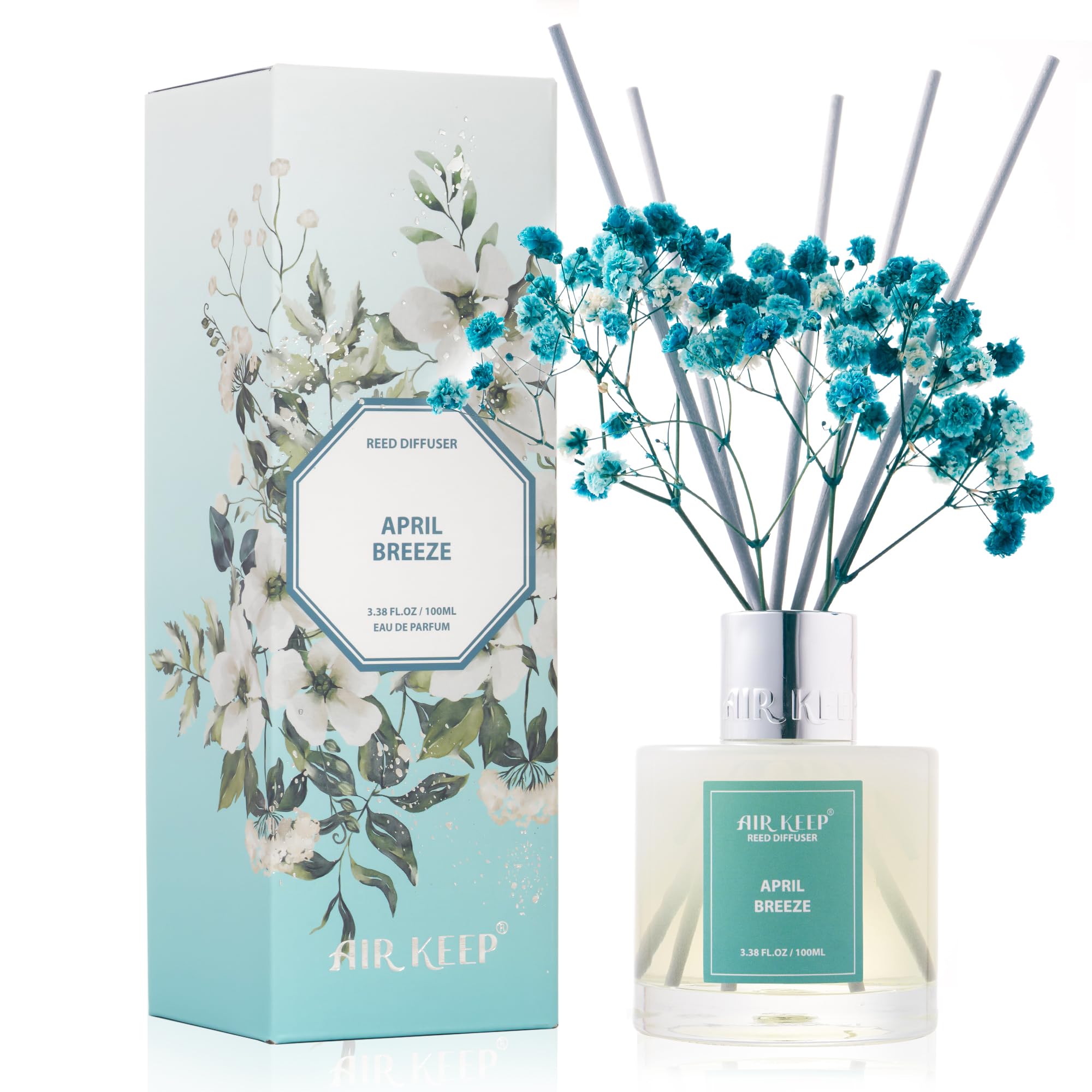 Amazon.com: Airkeep Reed Diffuser Set,3.38 fl oz (100 ml) - April ...