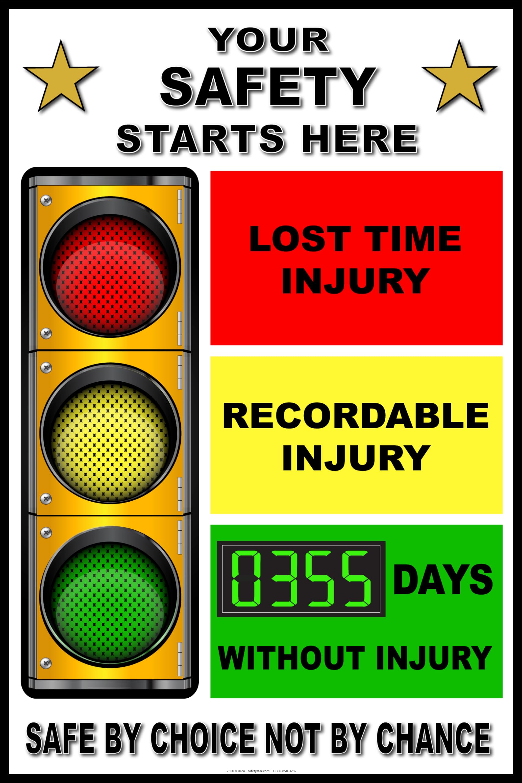 Amazon.com: Safety Star LED Digital Safety Stoplight - RED/YELLOW/GREEN ...