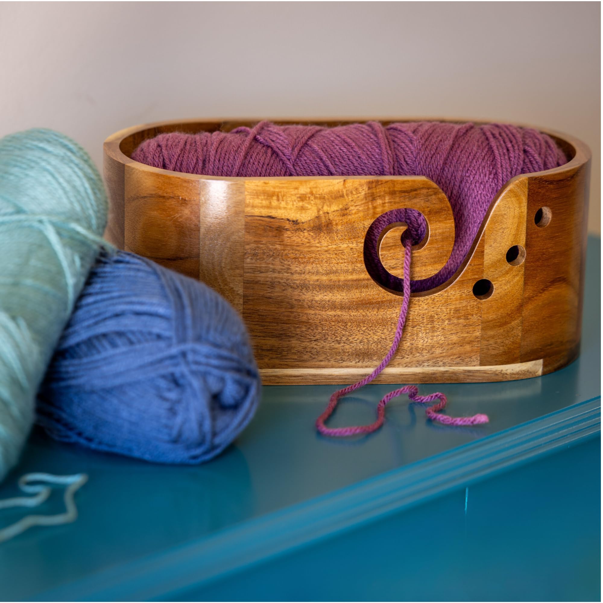 Crochet Bowls For Yarn Extra Large Wooden Yarn Bowl For Crocheting - 11 ...