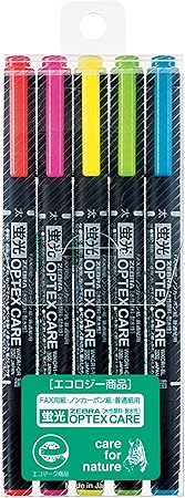 Amazon.com : Zebra WKCR1-5C Highlighter, Optex Care, 5 Colors : Highlighters : Office Products