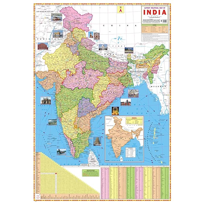 Buy IBD Latest Political Map Of India Pre-School Double Side Laminated ...