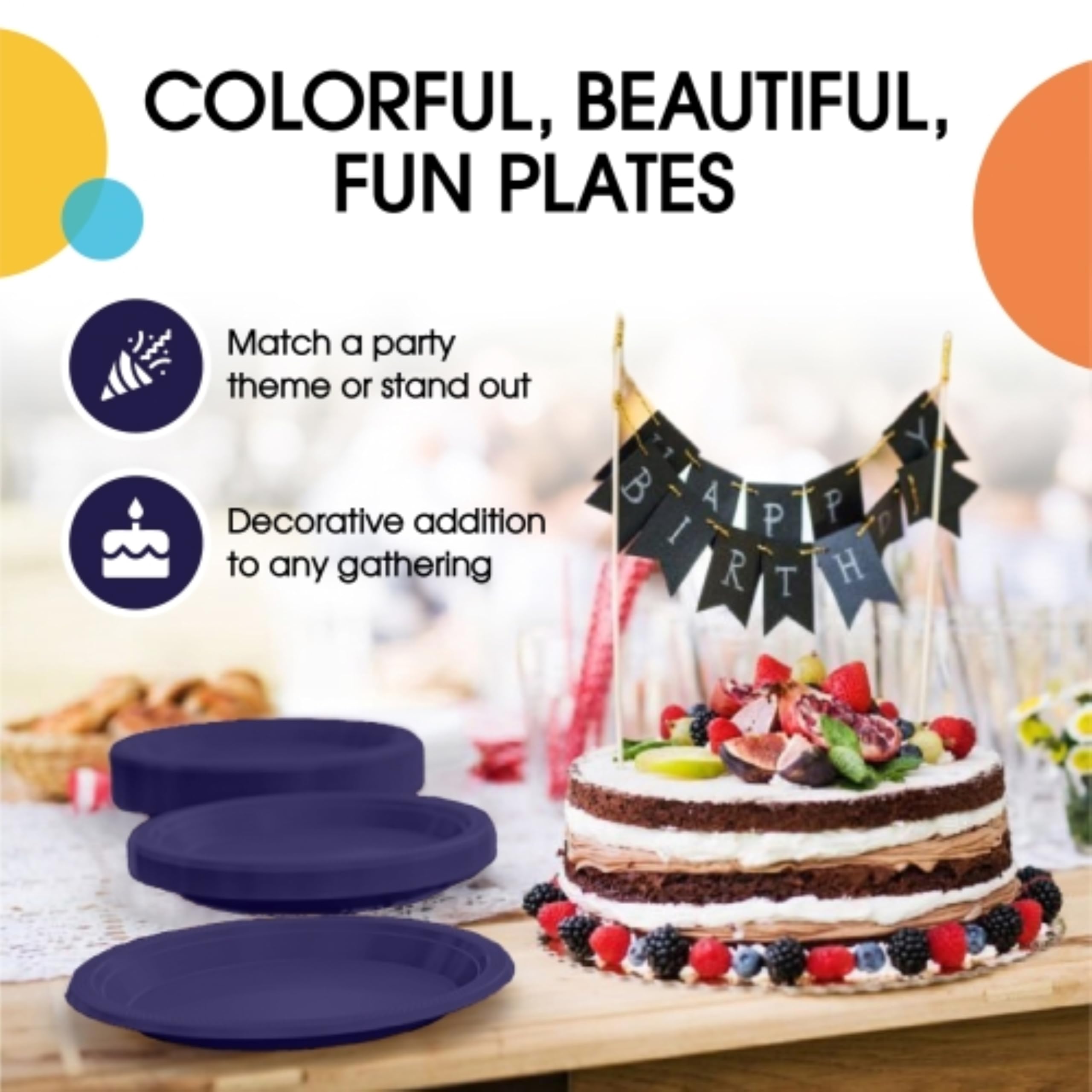 Snapklik.com : Party Solids Deep Purple Plastic Plates For Party ...