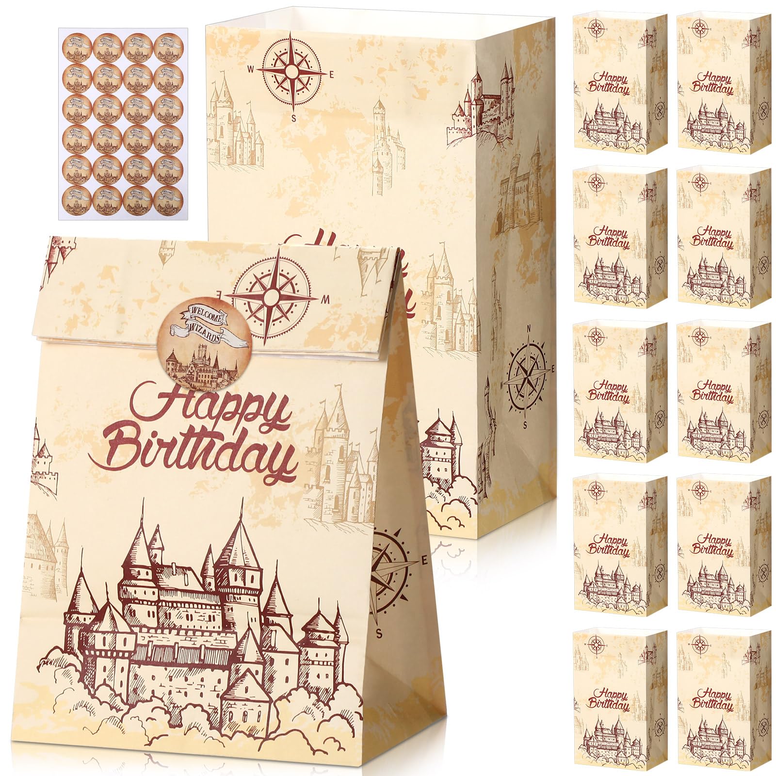 Snapklik.com : Magical Wizard Party Gift Bags Paper Goodie Bags School ...
