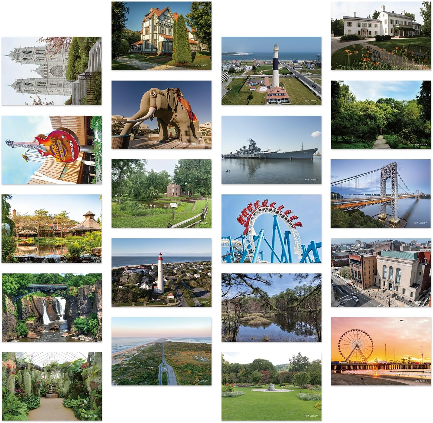 Amazon.com : NEW JERSEY MAP postcard set of 20 identical postcards. NJ ...