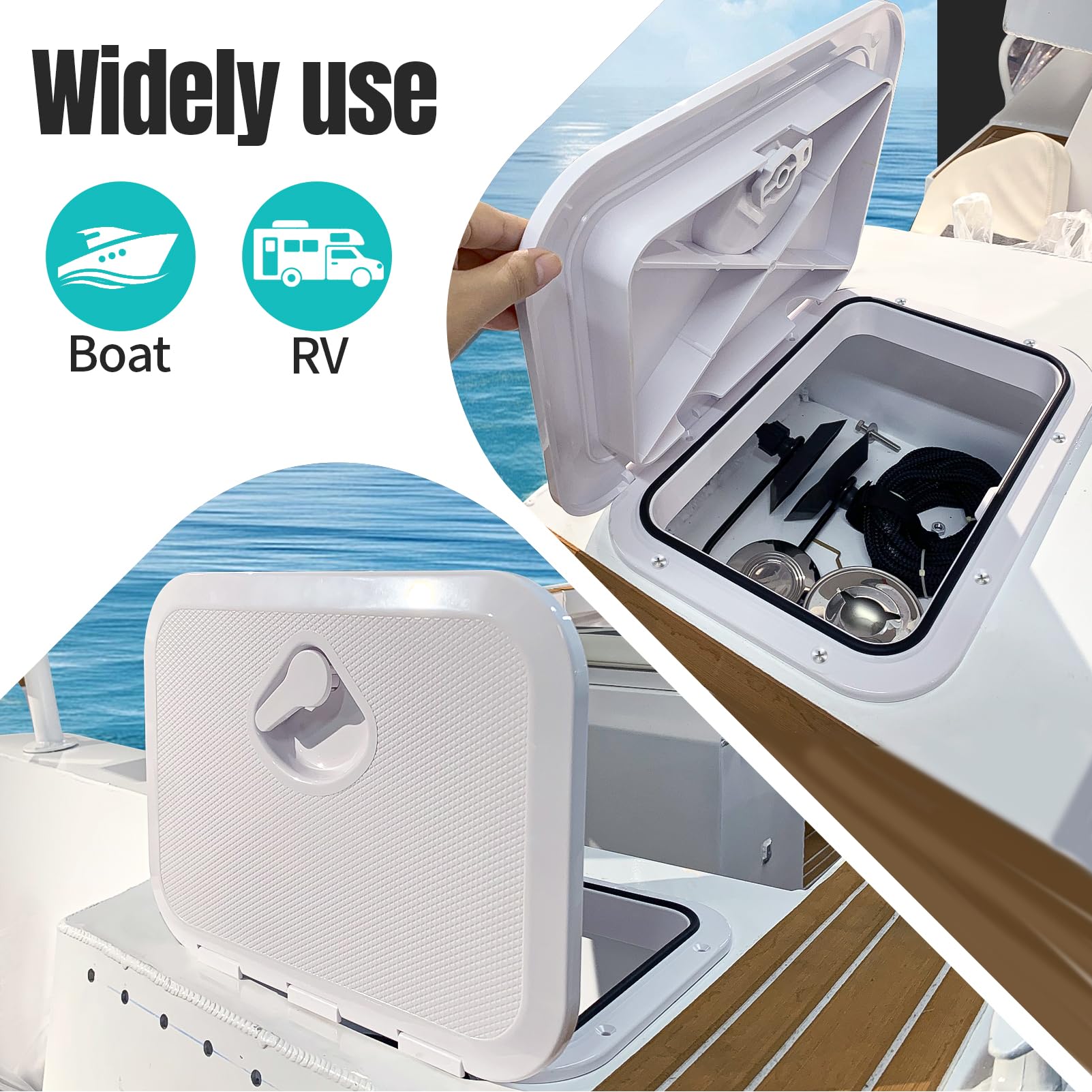 Snapklik.com : Smartmarine Marine Deck Access Hatch 14" Black/White ...