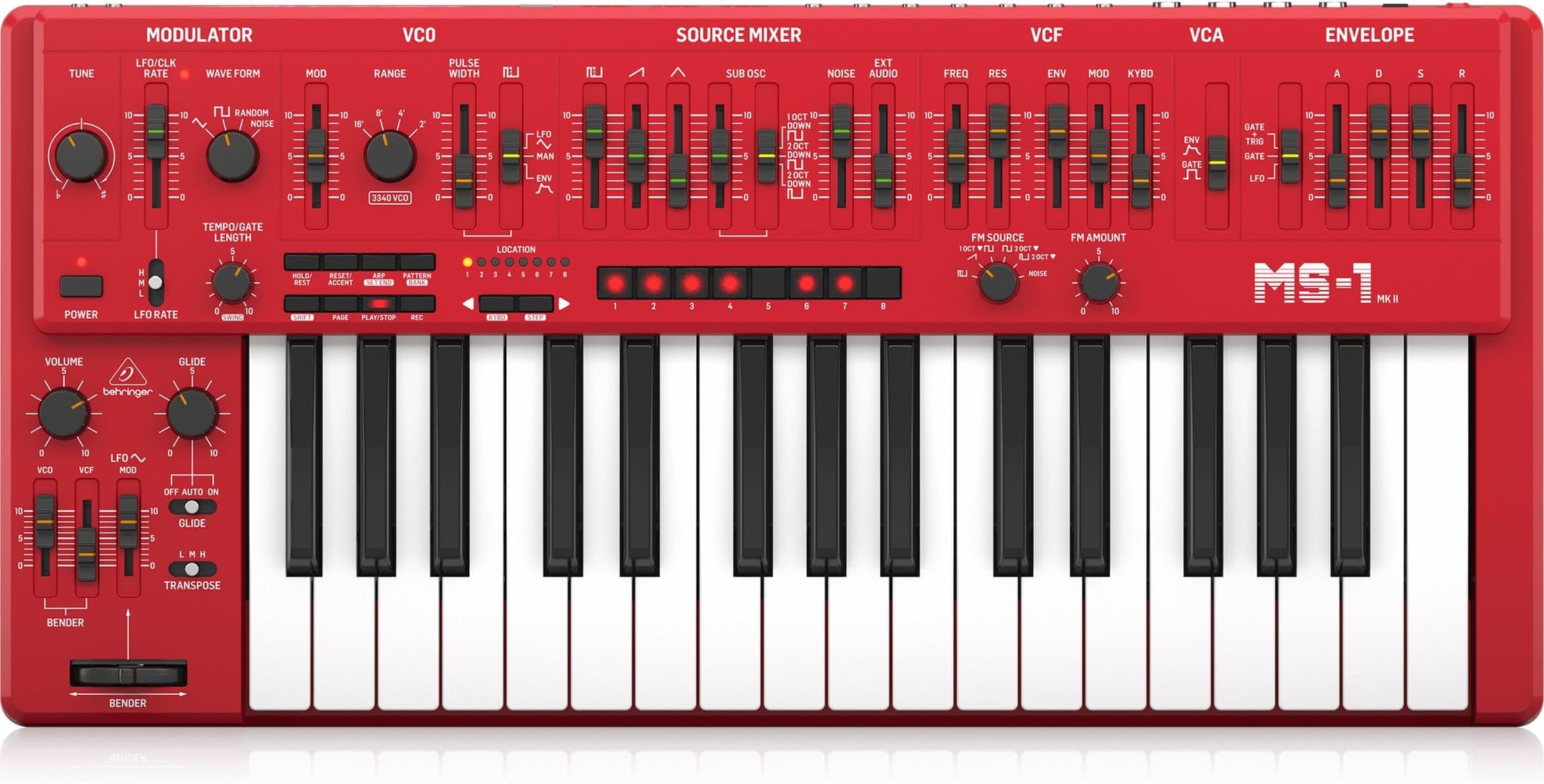 Amazon.com: MS-1 MKII RD Analog Synthesizer, Red : Musical Instruments