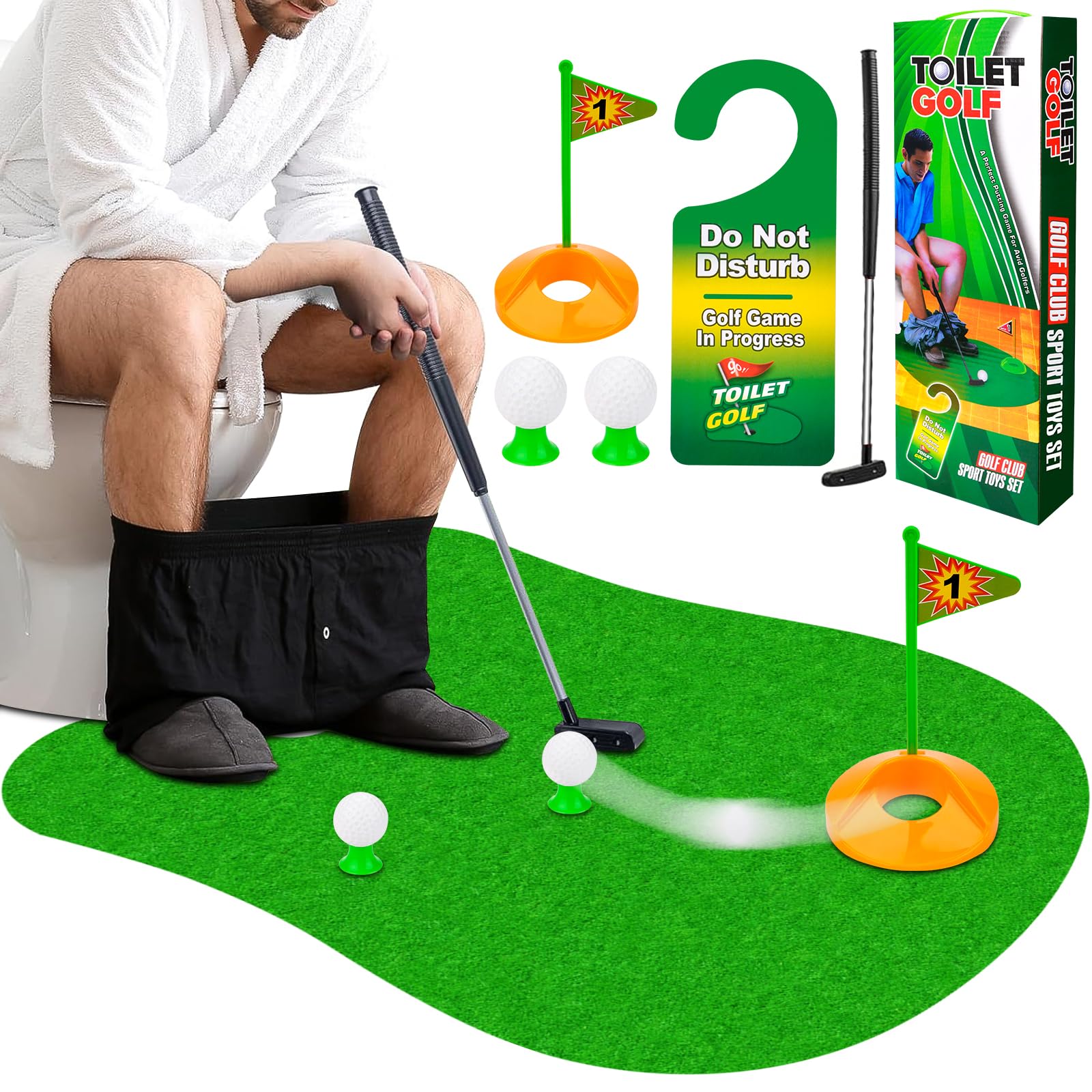 Pipihome Golf Gifts for Men, Toilet Golf Game Funny Novelty Golf ...