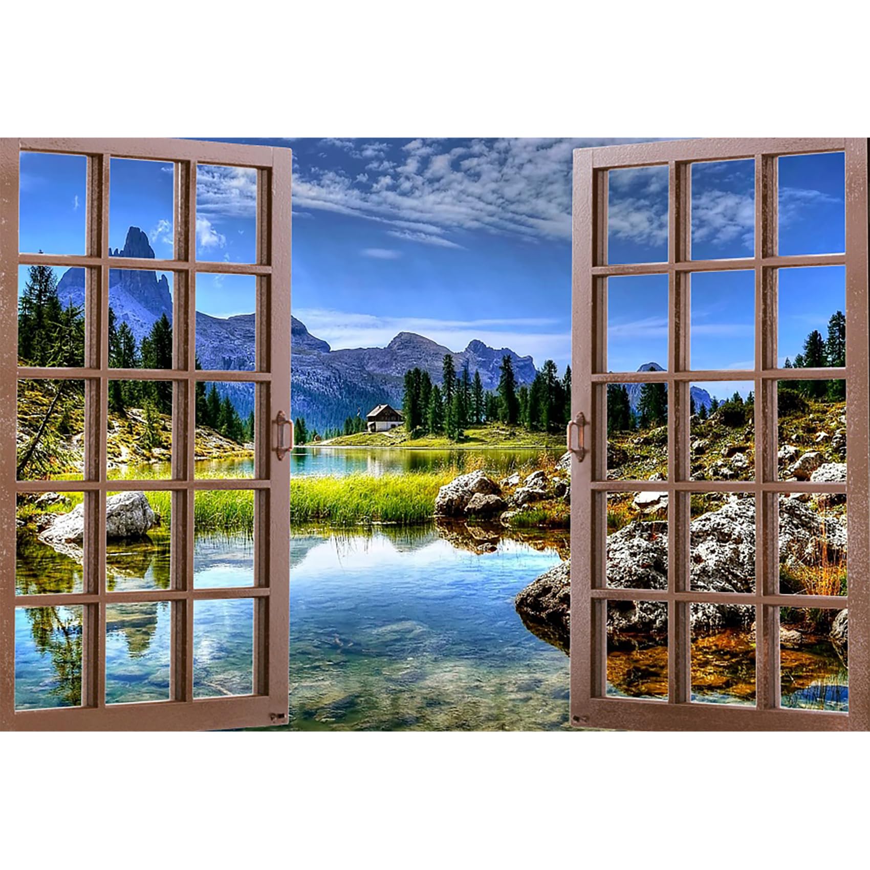 Amazon.com : 8x6ft Nature Landscape Backdrop Window View Clear Lake ...