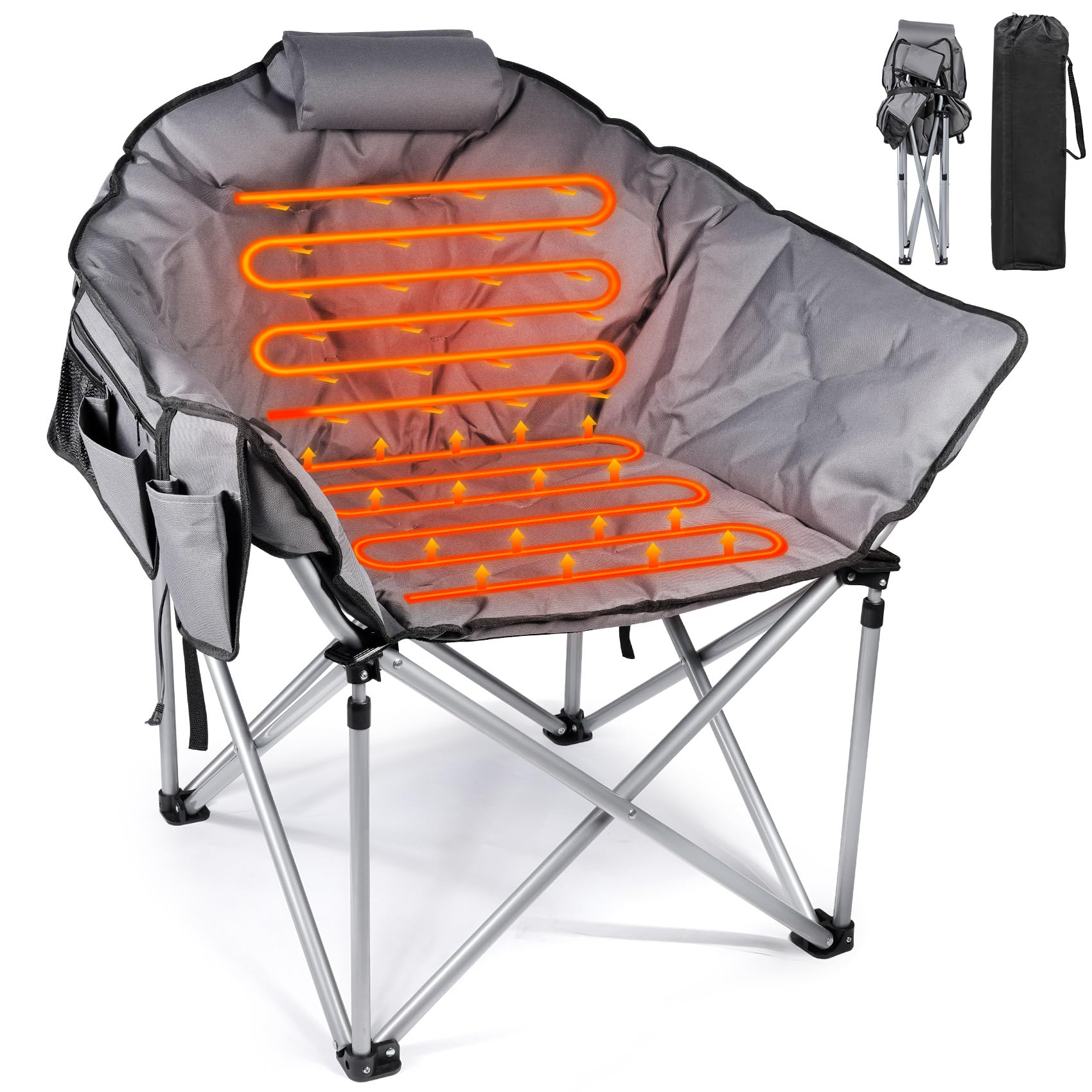 Amazon.com: Suteck Oversized Heated Camping Chair, Heated Chairs ...