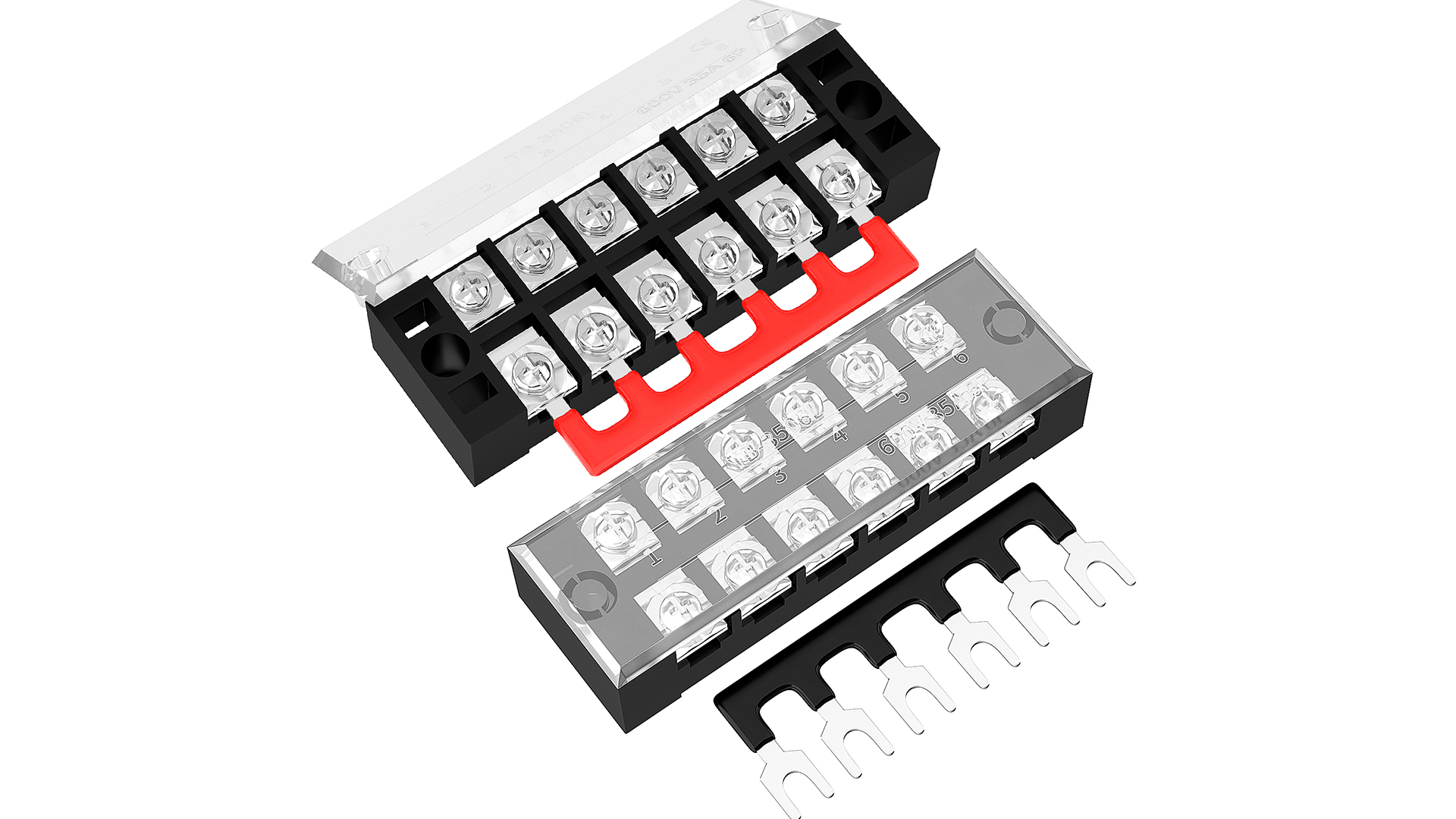 Snapklik.com : Joinfworld 35A Terminal Block 6 Position Screw Terminal ...