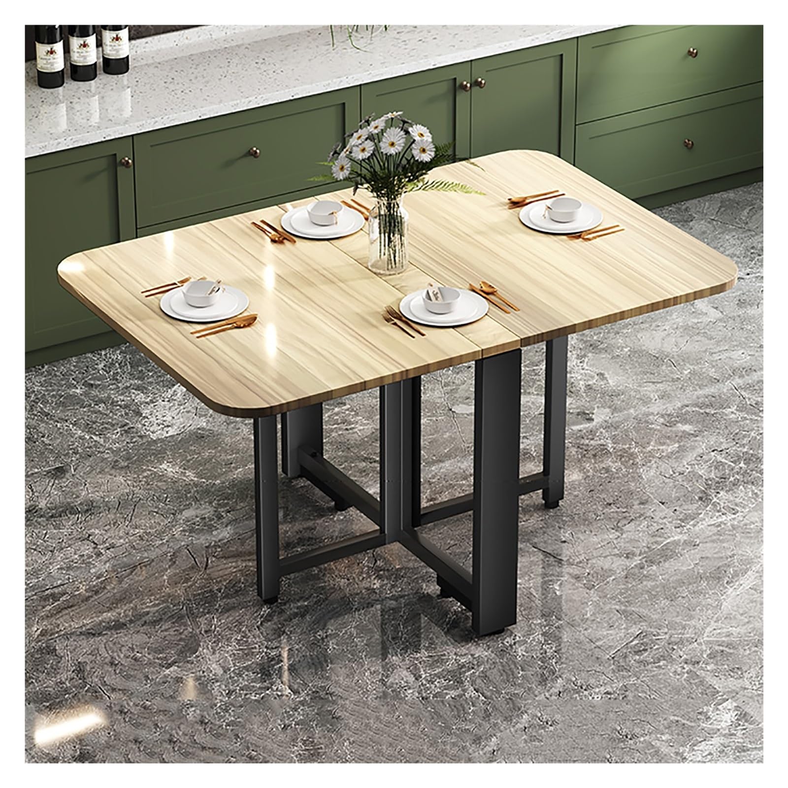 Amazon.com - Folding Dining Table with Modern, Foldable Multipurpose ...